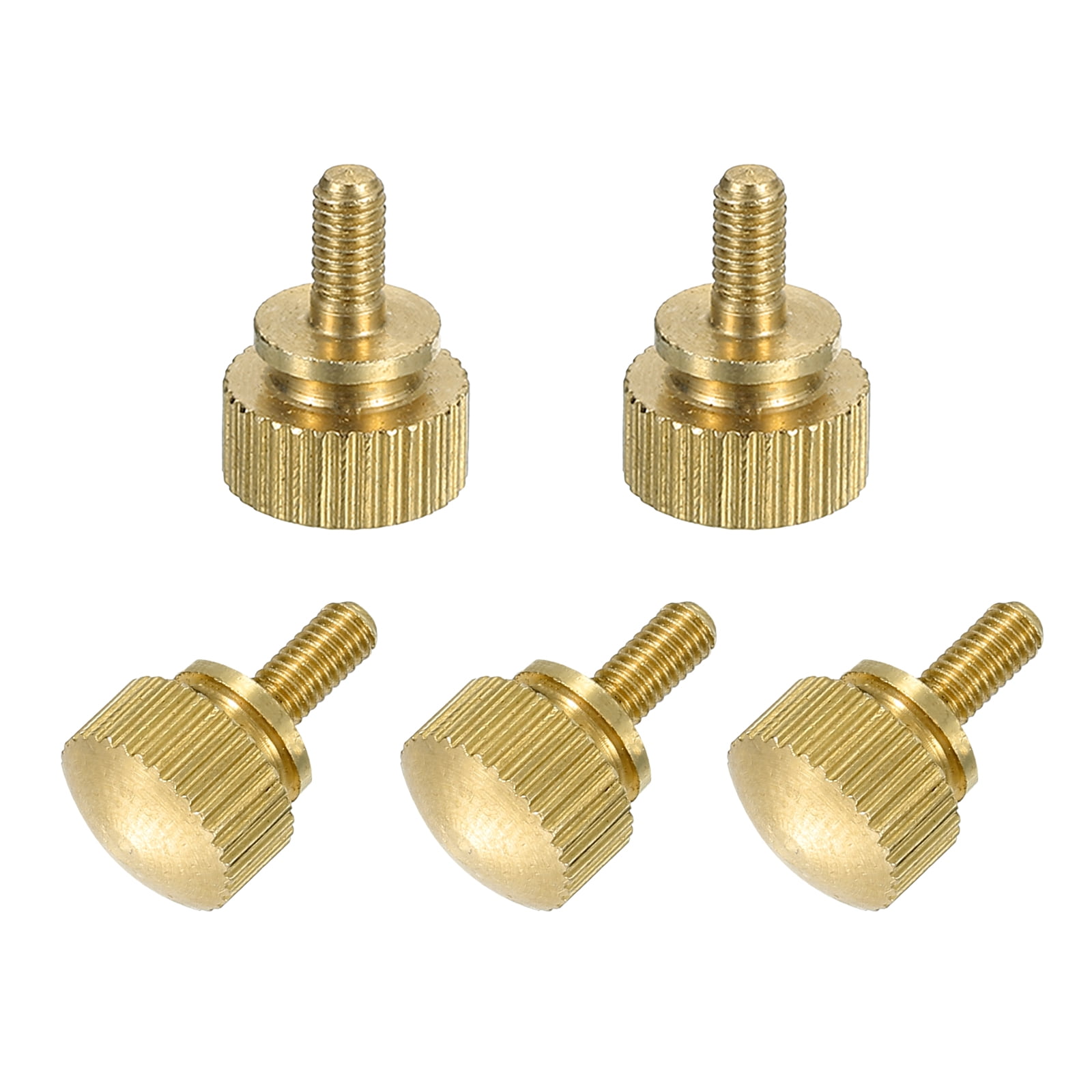 Uxcell 5Pcs M4x20mm Brass Knurled Thumb Screws, Flat Grip Bolt Knobs ...