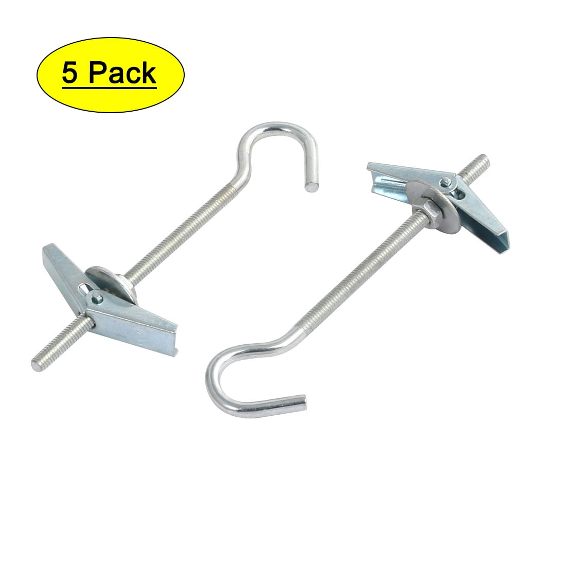 Uxcell 5Pcs M4x90mm Carbong Steel Toggle Eye Screw Hook Washer Nut ...
