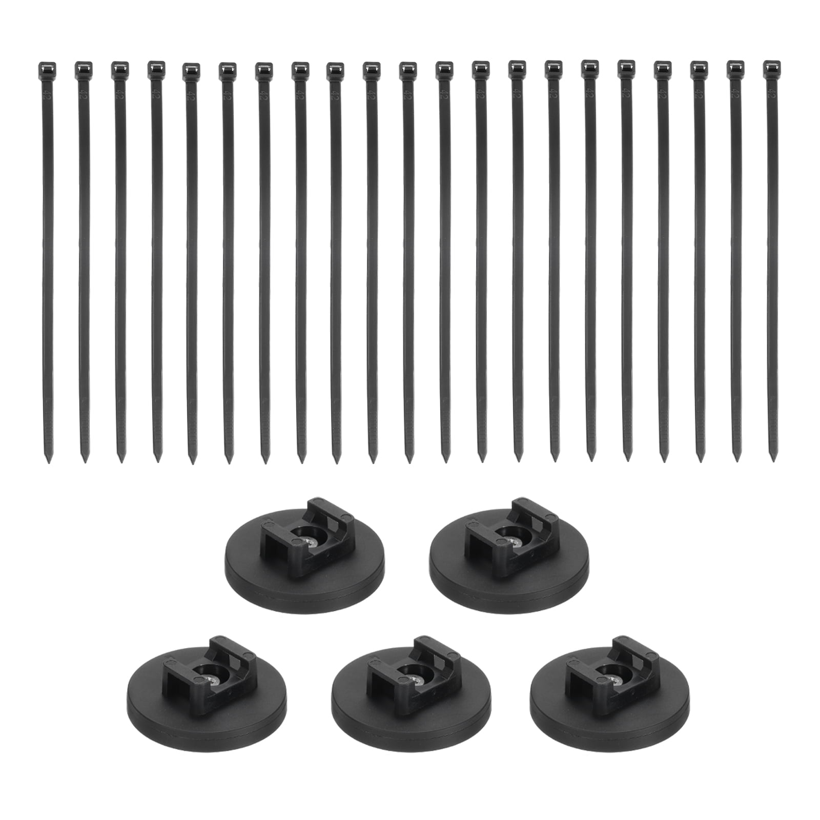 Uxcell 5Pcs Magnetic Zip Tie Mount Adjustable Cable Tie Holder with 8 ...