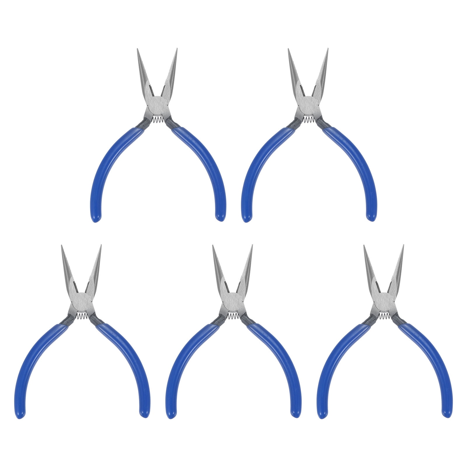 Uxcell 5Pcs Mini Needle Nose Pliers 5" Toothed Precision Plier with ...