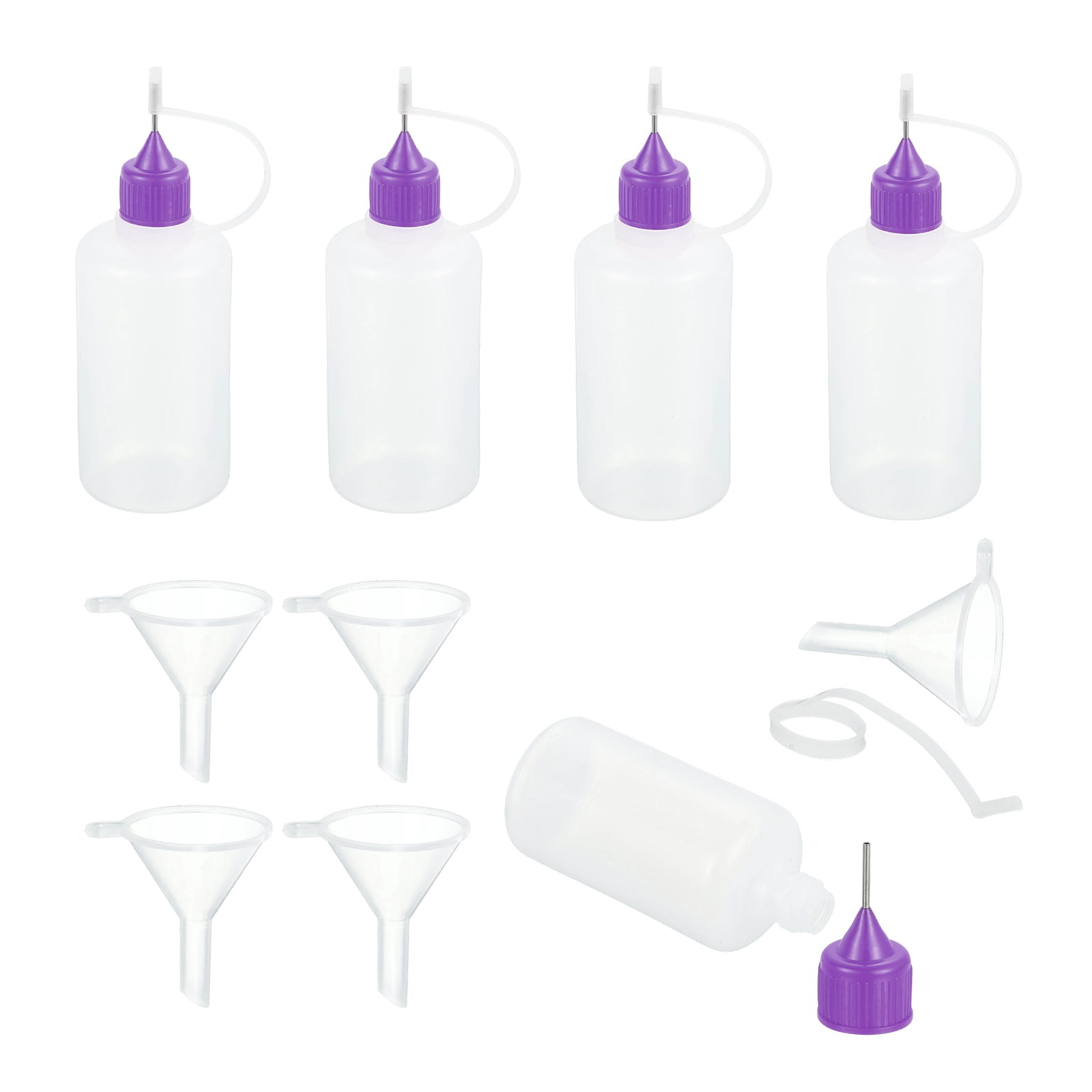 Uxcell 5Pcs Needle Tip Squeeze Bottle, 50ml/1.69oz Glue Tip Applicator ...