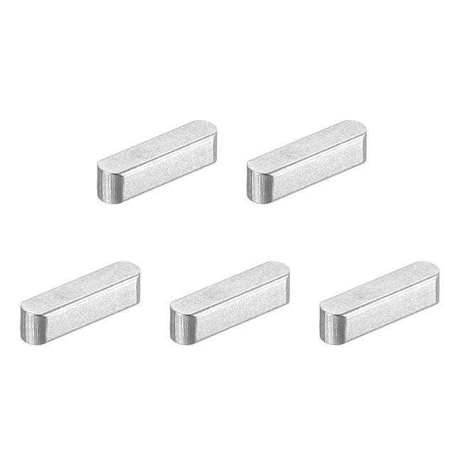 Uxcell 5Pcs Round Ended Feather Key, 3x3x12mm Stainless Steel ...