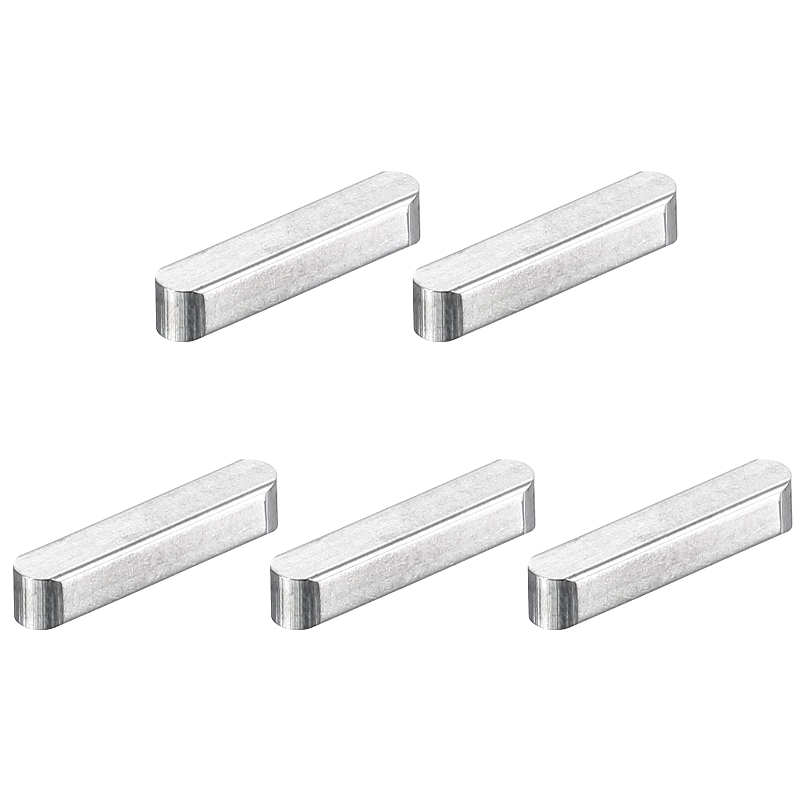 Uxcell 5Pcs Round Ended Feather Key, 3x3x16mm Stainless Steel ...
