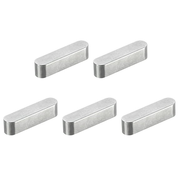 Uxcell 5Pcs Round Ended Feather Key, 6x6x25mm Stainless Steel ...