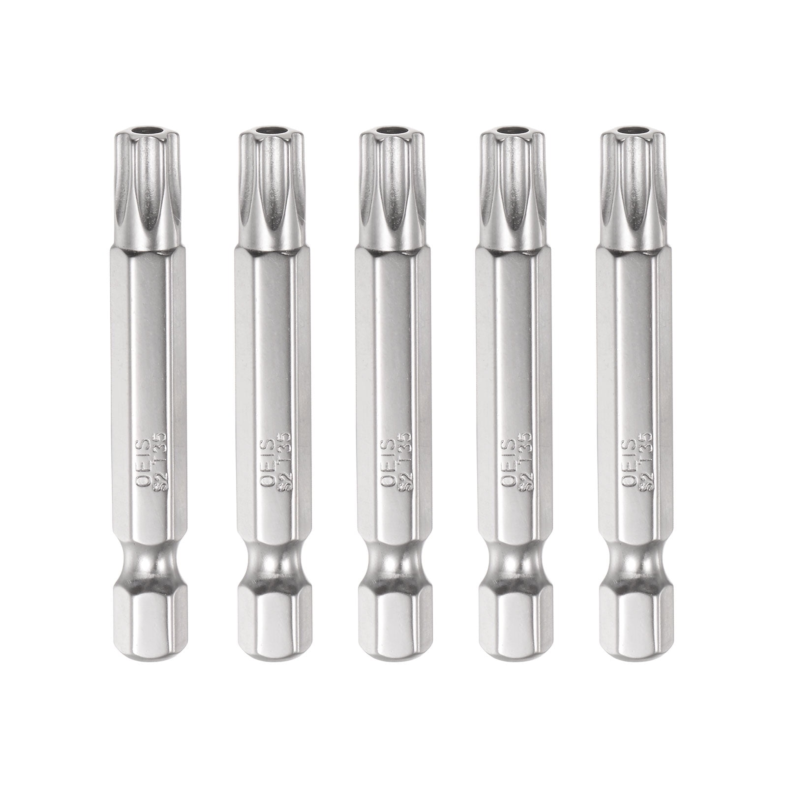 Uxcell 5Pcs Security Torx Bit 1/4" Hex Shank 2" Long Drill Bits T35 Torx Star S2 Steel Tamper ...