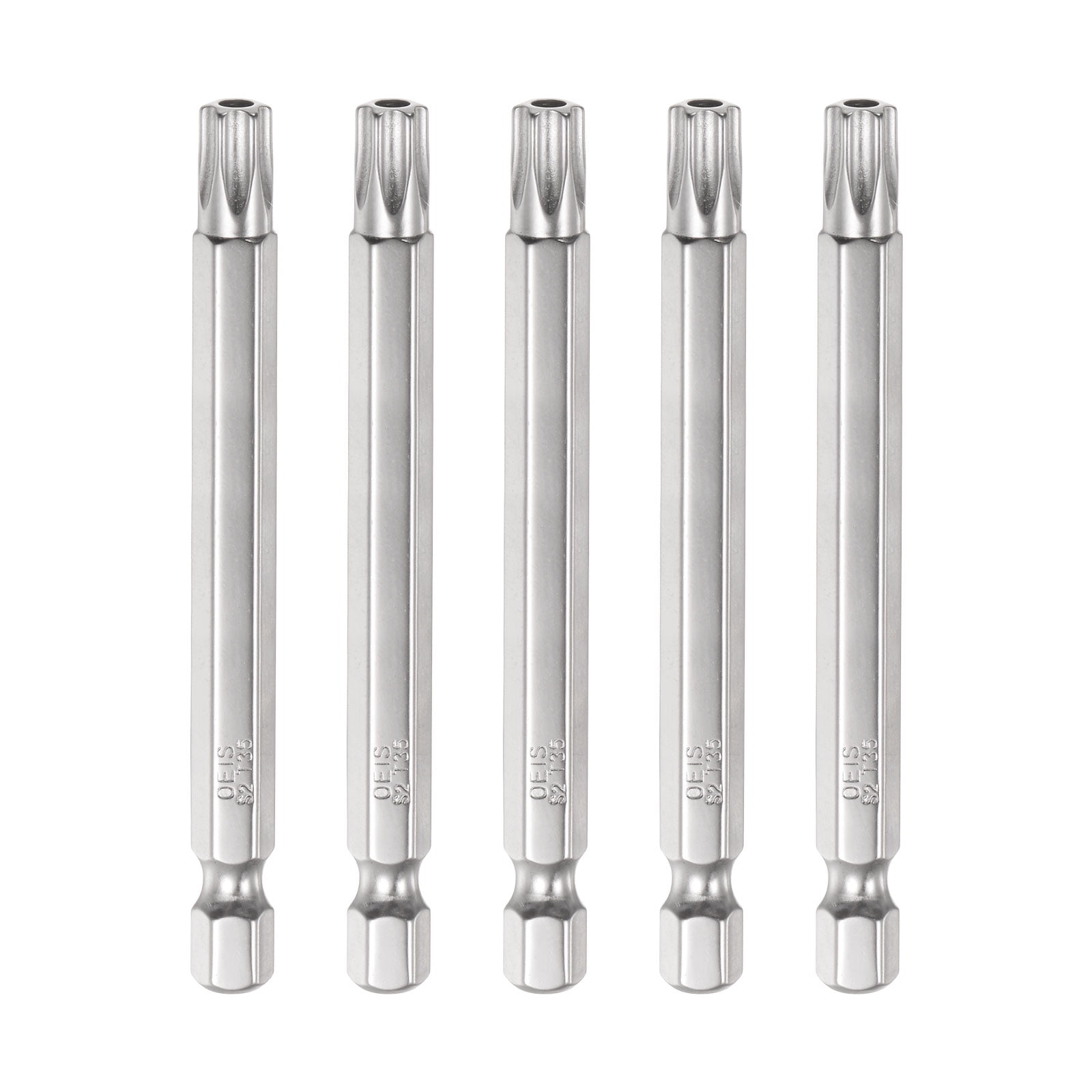 Uxcell 5Pcs Security Torx Bit 1/4" Hex Shank 3" Long Drill Bits T35 ...