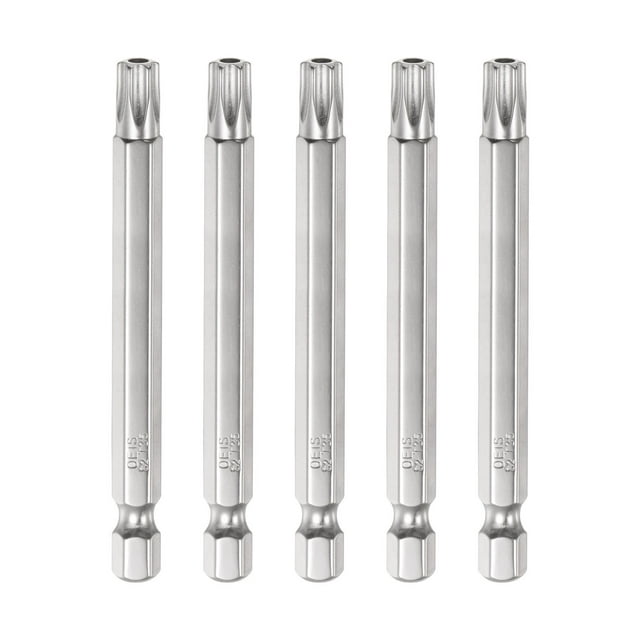 Uxcell 5Pcs Security Torx Bit 1/4" Hex Shank 3" Long Drill Bits T35 ...