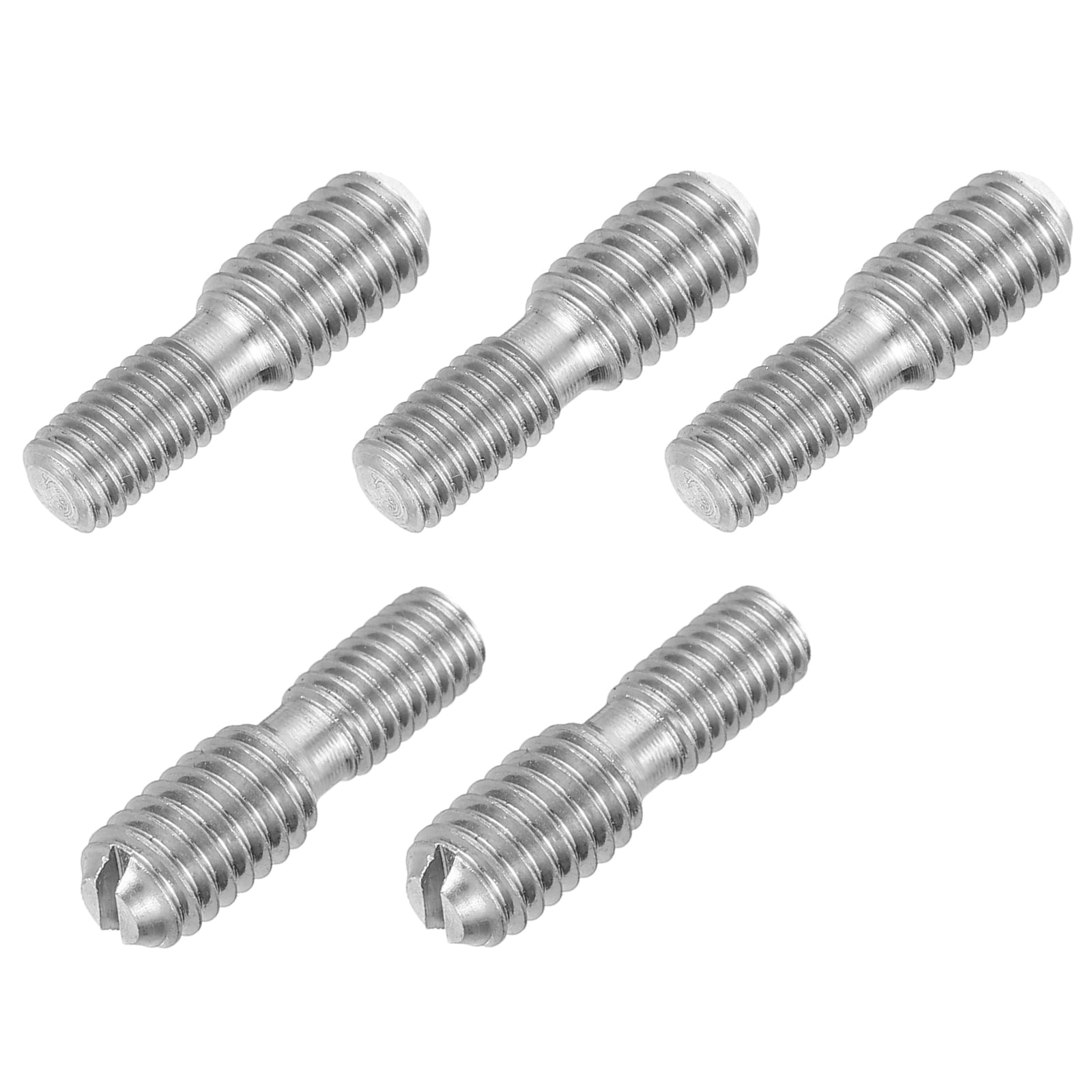 Uxcell 5Pcs Slotted Head M5x10 to M6x10 Double End Threaded Stud Screw ...