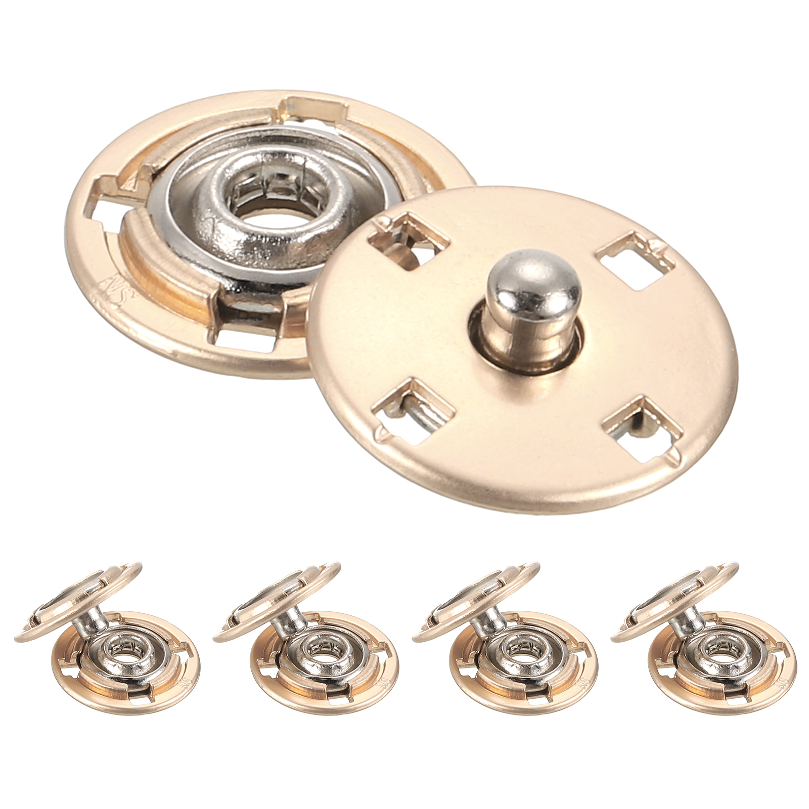 Uxcell 5Pcs Snap Buttons, Metal Invisible Buckle Fasteners Press Studs ...