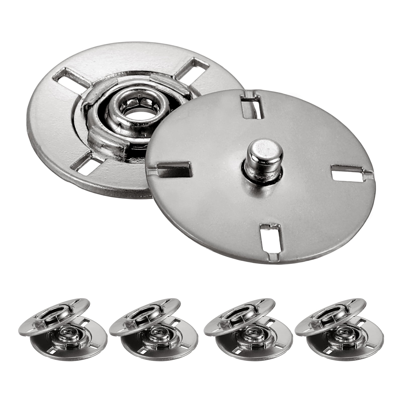 Uxcell 5Pcs Snap Buttons, Metal Invisible Buckle Fasteners Press Studs ...