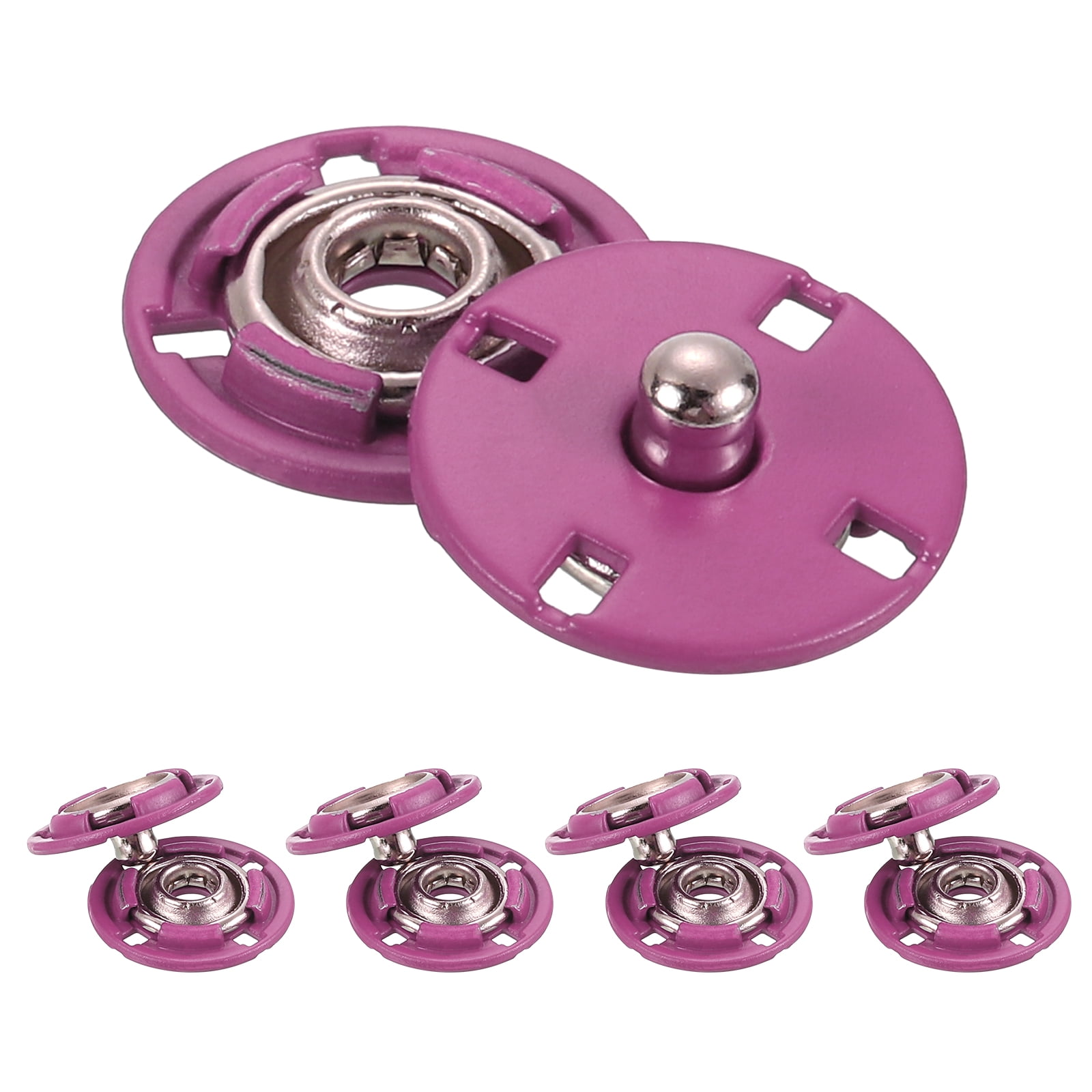 Uxcell 5Pcs Snap Buttons, Metal Invisible Buckle Fasteners Press Studs ...