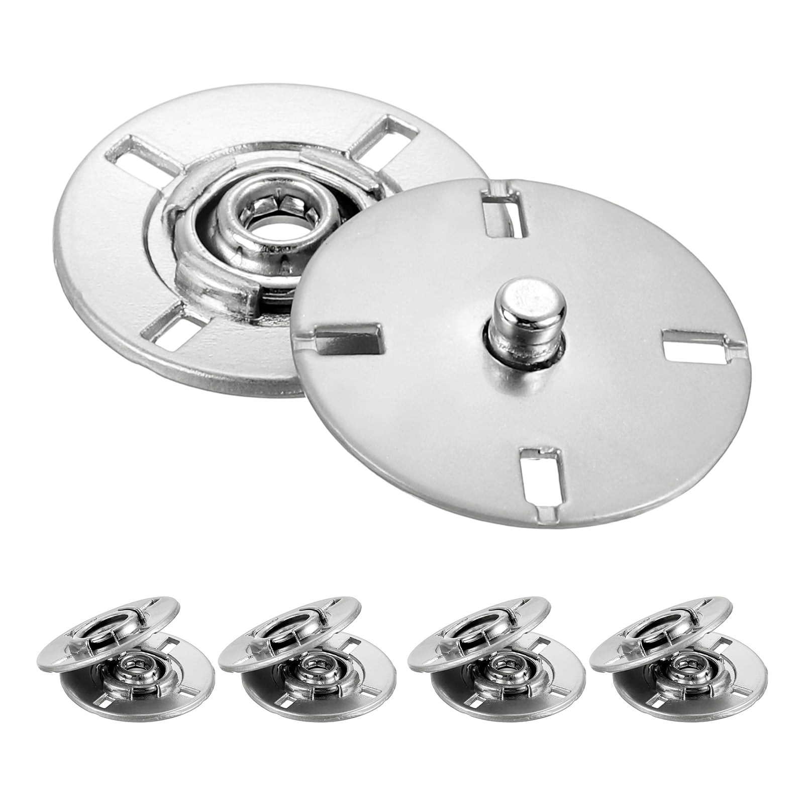 Uxcell 5Pcs Snap Buttons, Metal Invisible Buckle Fasteners Press Studs ...