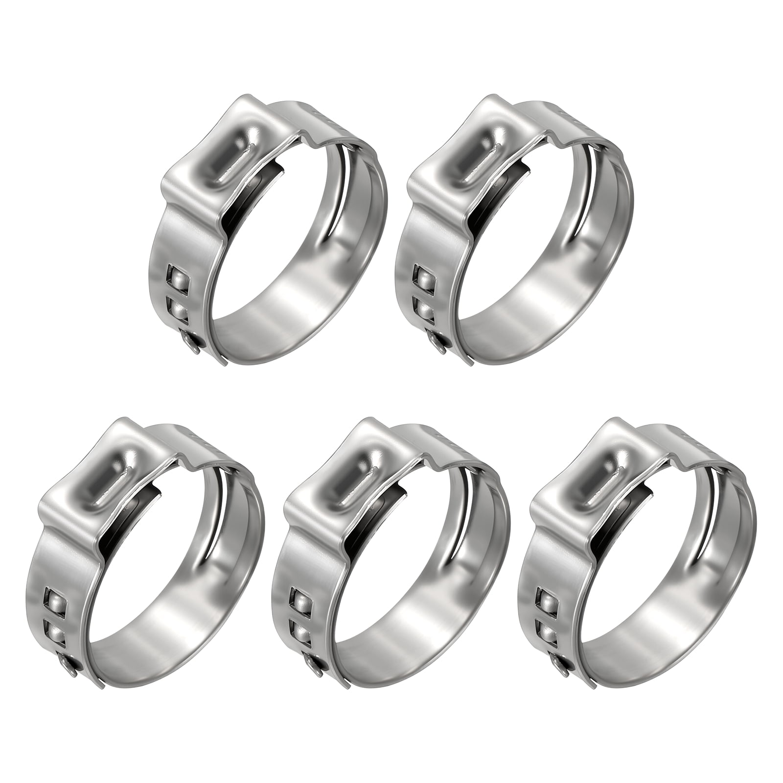Uxcell 5Pcs Stainless Steel Single Ear Hose Clamps, Adjustable 19.4-22 ...