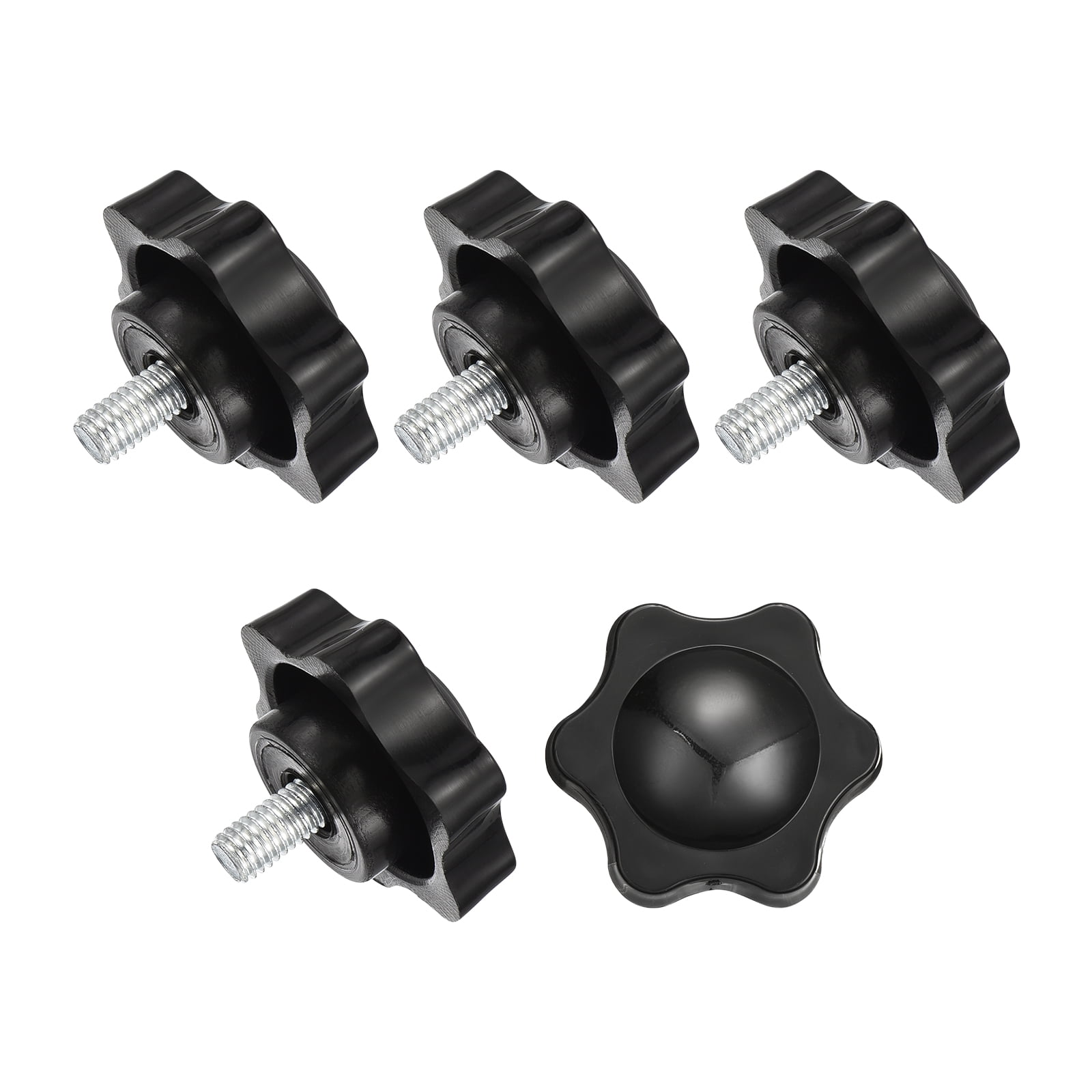 Uxcell 5Pcs Star Knobs, M6x10mm Plastic Hex Shaped Clamping Handle ...