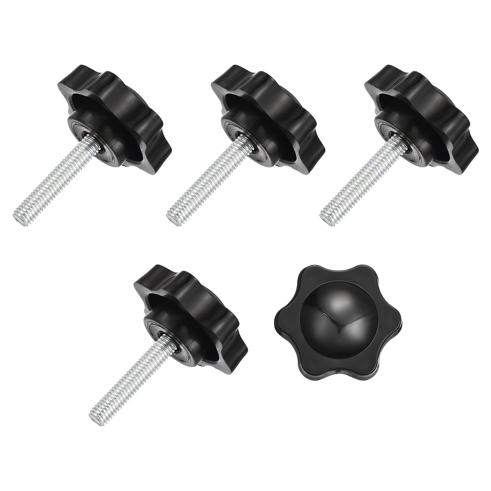 Uxcell 5Pcs Star Knobs, M6x30mm Plastic Hex Shaped Clamping Handle ...