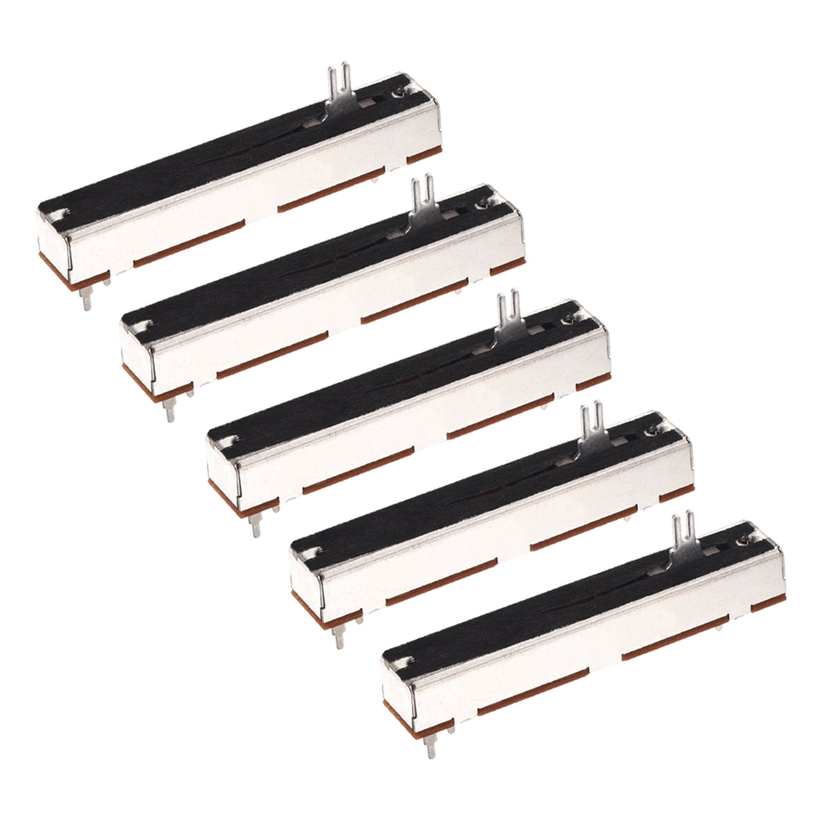 Uxcell 5Pcs Straight Double Linear Slide Potentiometer 6 Pin B10Kx2 ...