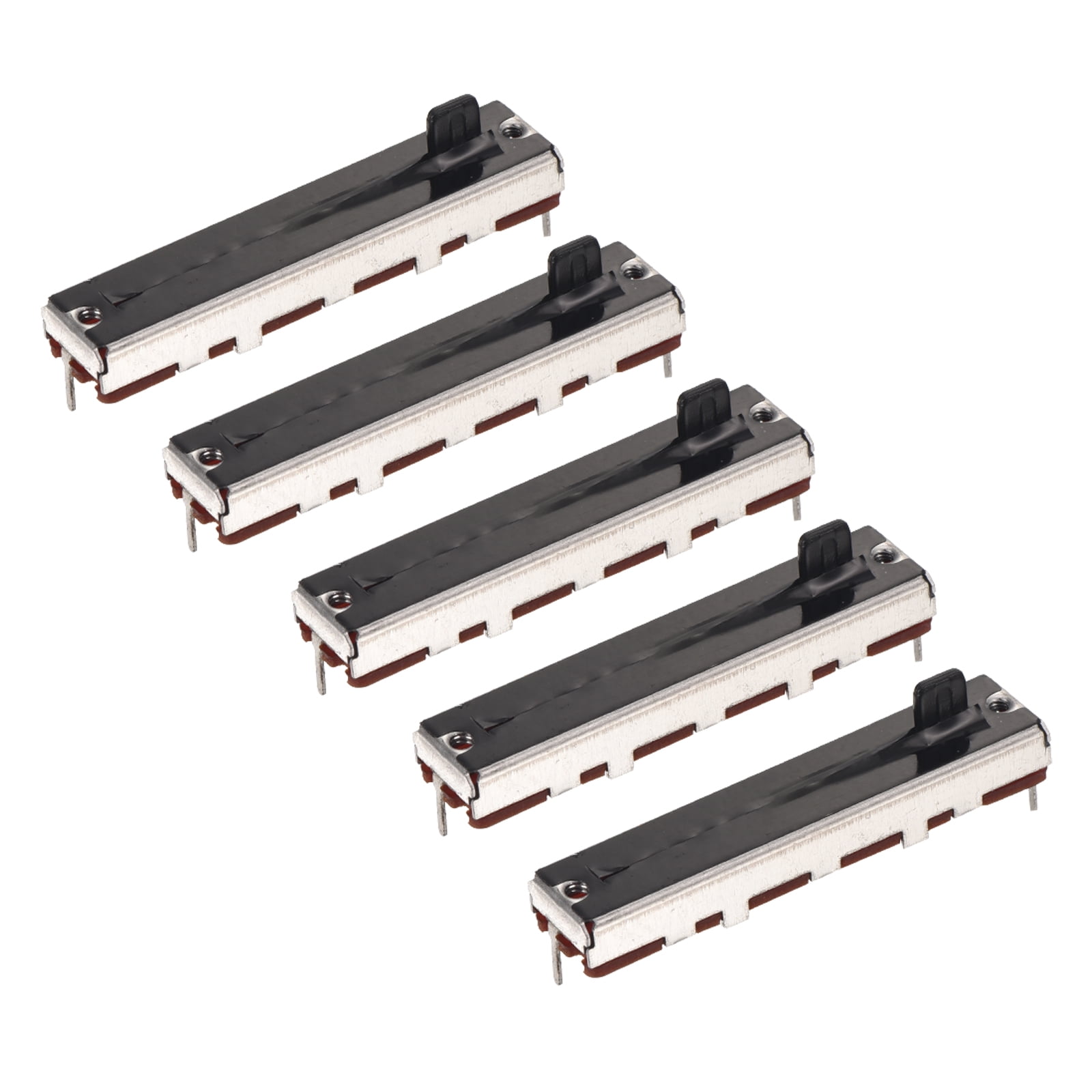 Uxcell 5Pcs Straight Single Linear Slide Potentiometer 3 Pin B100K 45mm ...