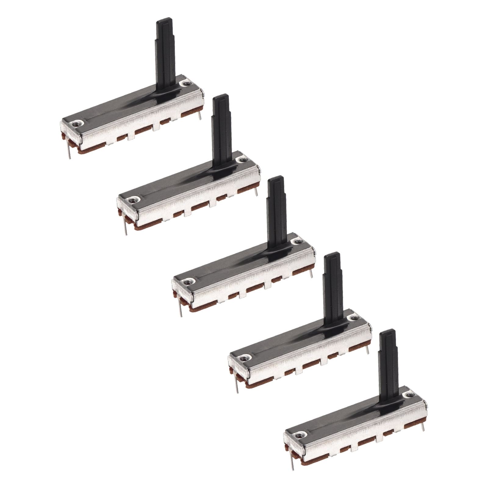 Uxcell 5pcs Straight Single Linear Slide Potentiometer 3 Pin B50k 35mm L 20mm Travel 20mm