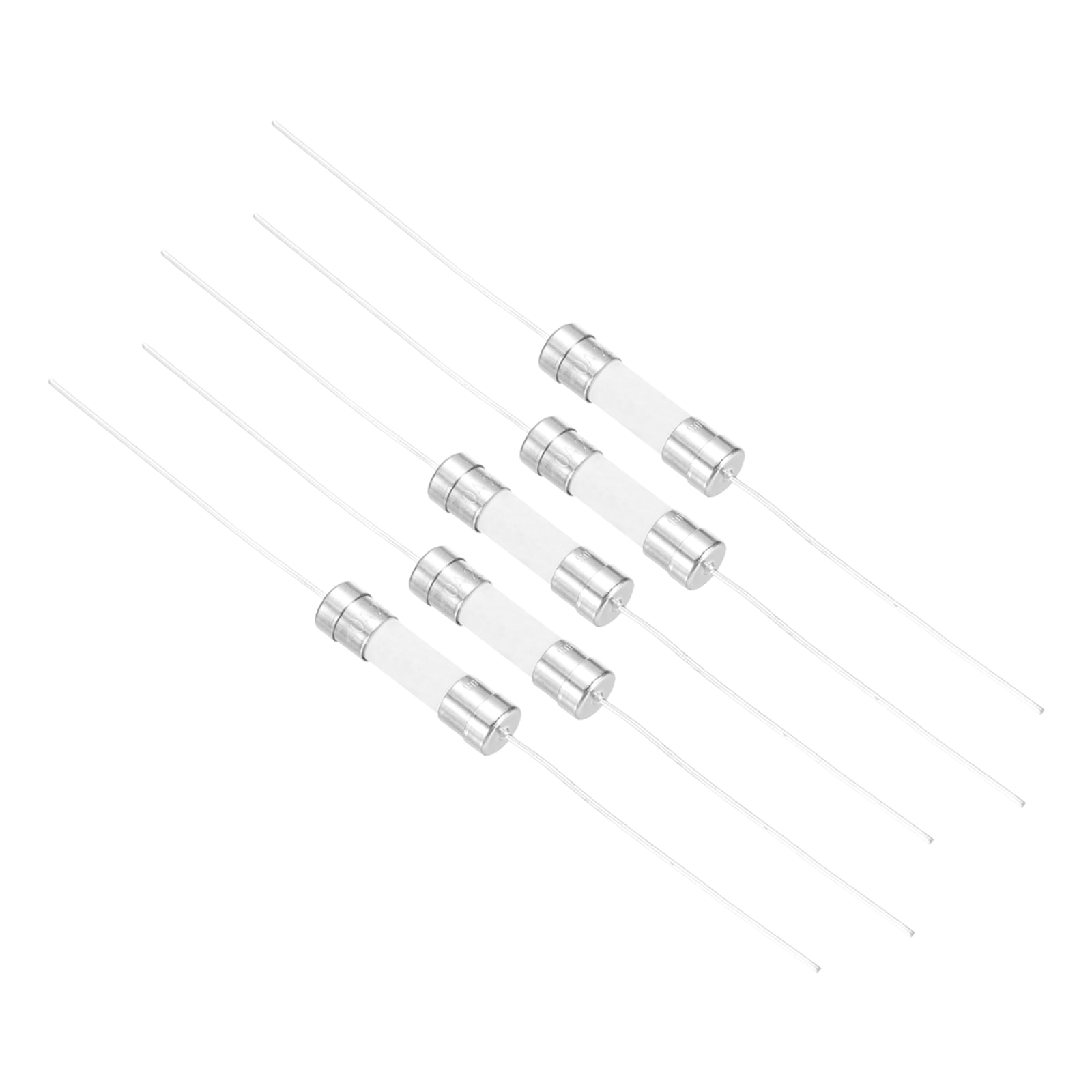 Uxcell 5Pcs Time Delay Fuse Lead Wire Ceramic Fuses 5mm x 20mm 250V ...