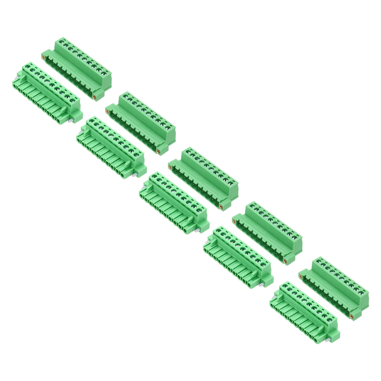 Uxcell 5Set PCB Terminal Block, 300V 10A Male&Female 10 Pin 5.08mm Distance PCB Screw Mount ...