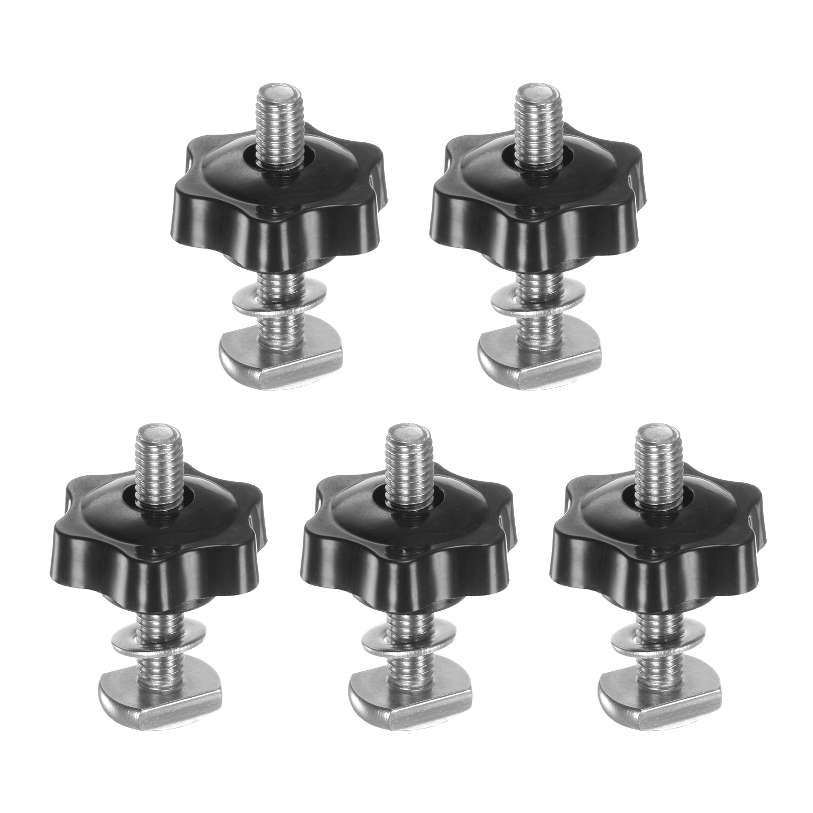 Uxcell 5Set T Track Bolts Knob Kit M8 x 45mm Threaded Bolts M8 x 38mm ...