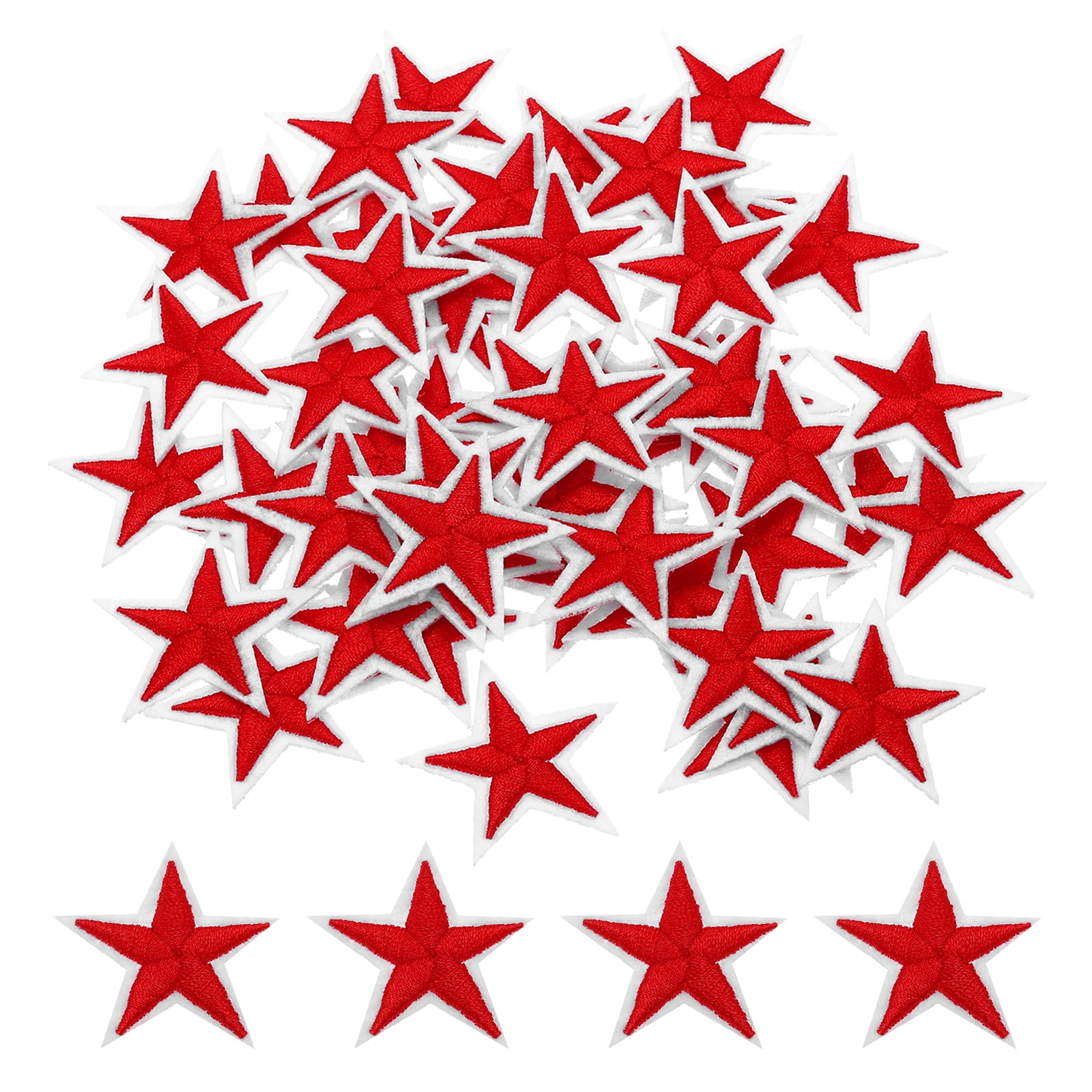 Uxcell 5Star Iron on Patches Embroidered Sew Patches Appliques Garment ...