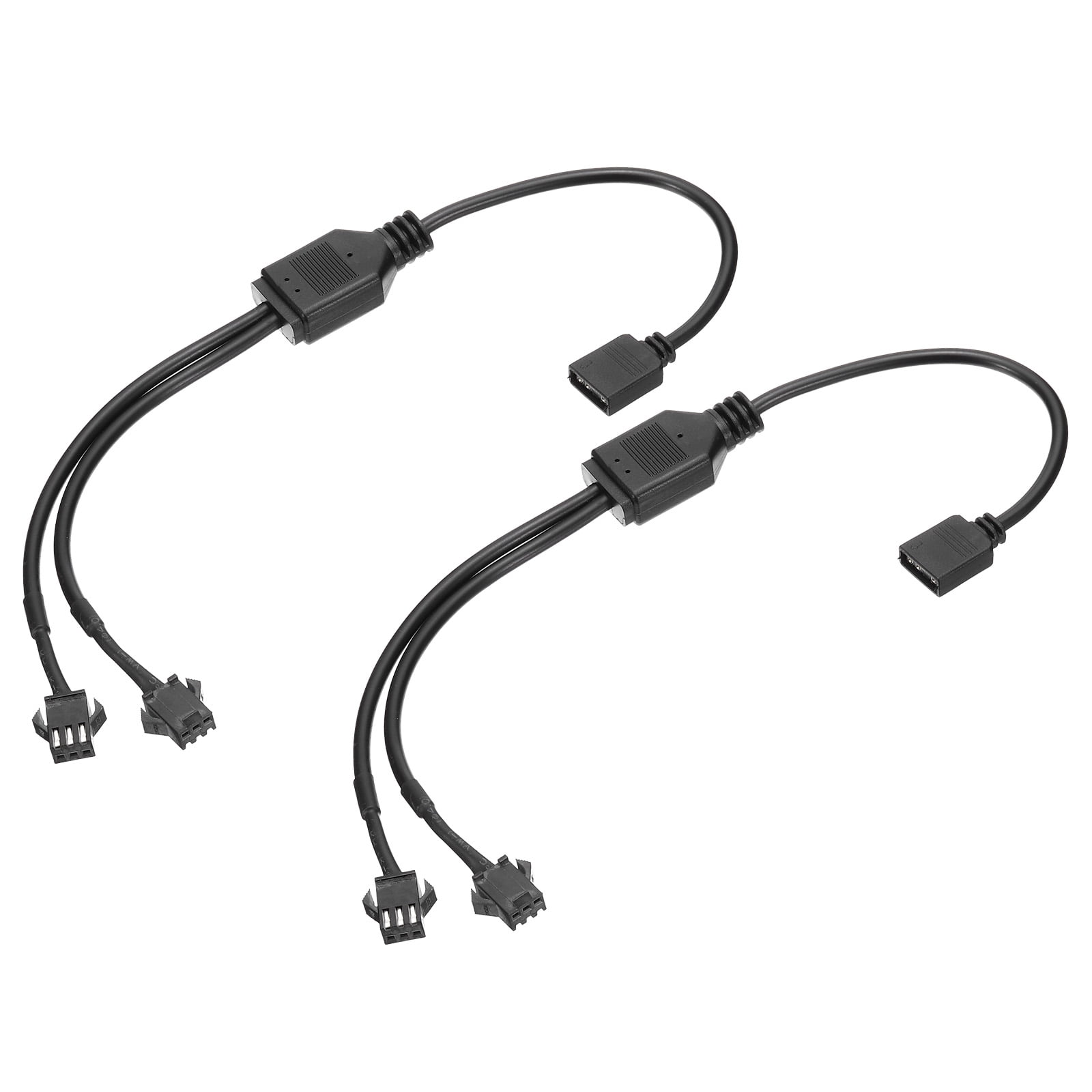 Uxcell 5V 3 Pin Splitter Cable, 2 Pcs PWM Fans RGB Power Cord with 1 to ...