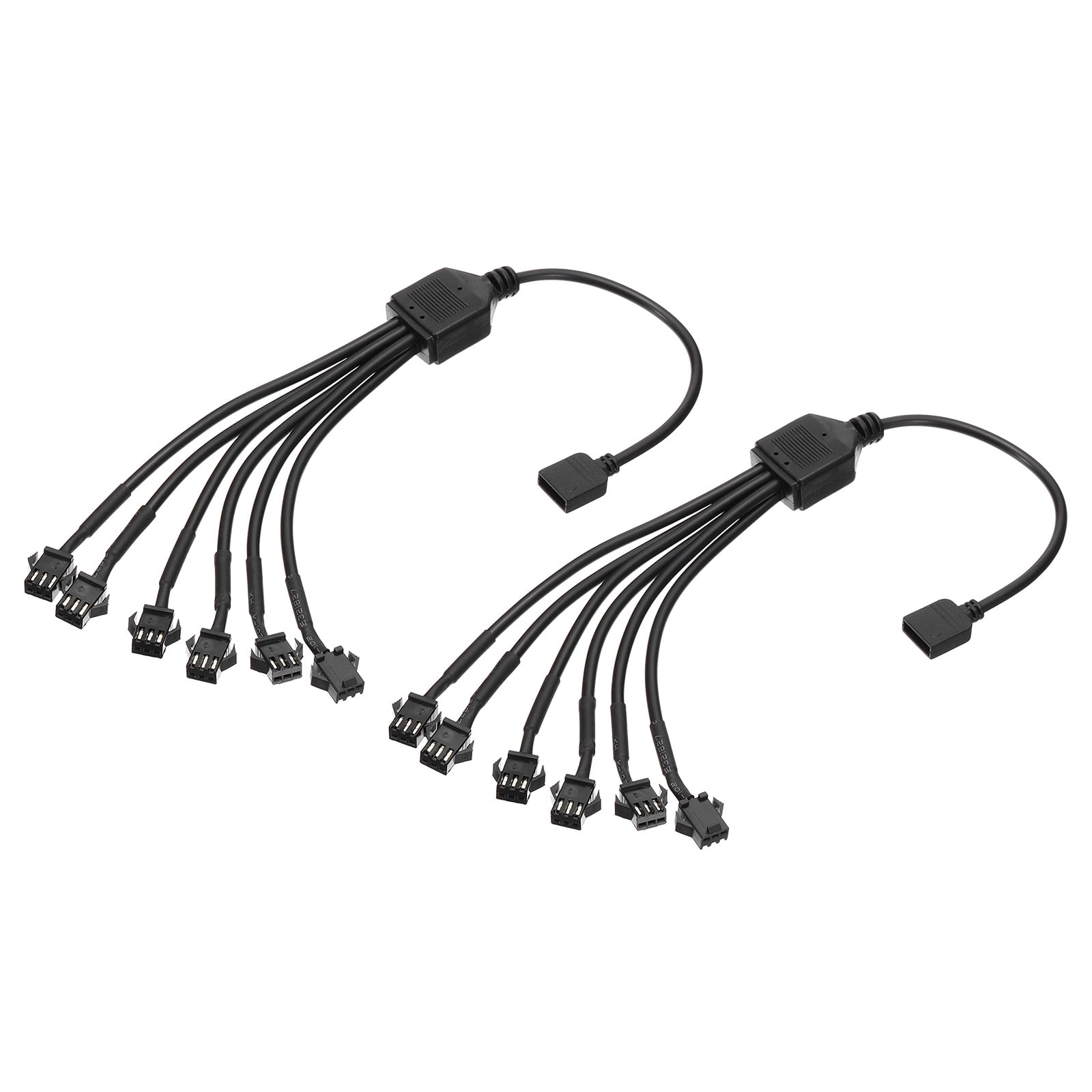 Uxcell 5V 3 Pin Splitter Cable, 2 Pcs PWM Fans RGB Power Cord with 1 to ...