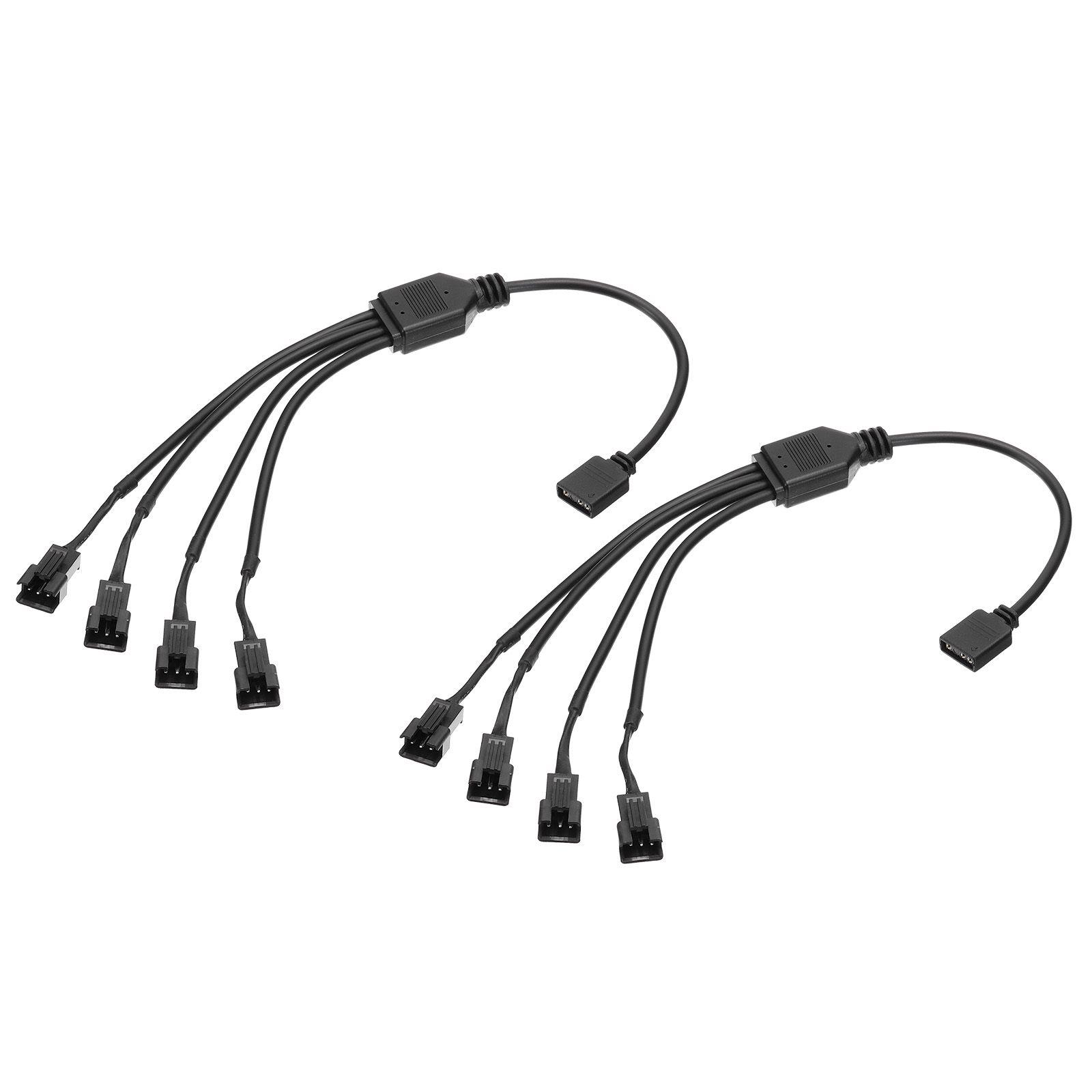 Uxcell 5V 3 Pin Splitter Cable, 2 Pcs PWM Fans RGB Power Cord with 1 to ...
