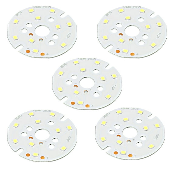 Uxcell 5W 120lm 6000-6500K 48mm 15-17VDC COB LED Light Chip Beads ...