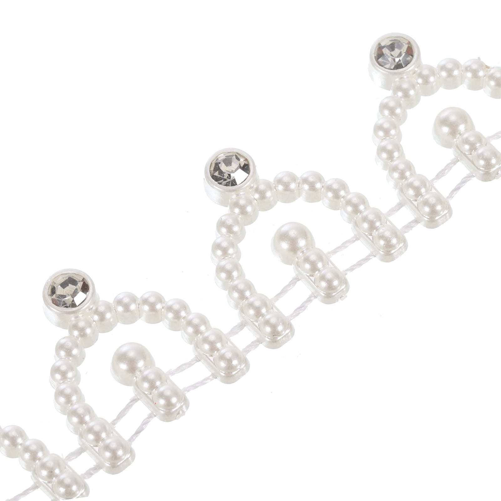 Uxcell 5Yards Pearl Rhinestone Beaded Chain Trim Pearl Crystal Trim for ...