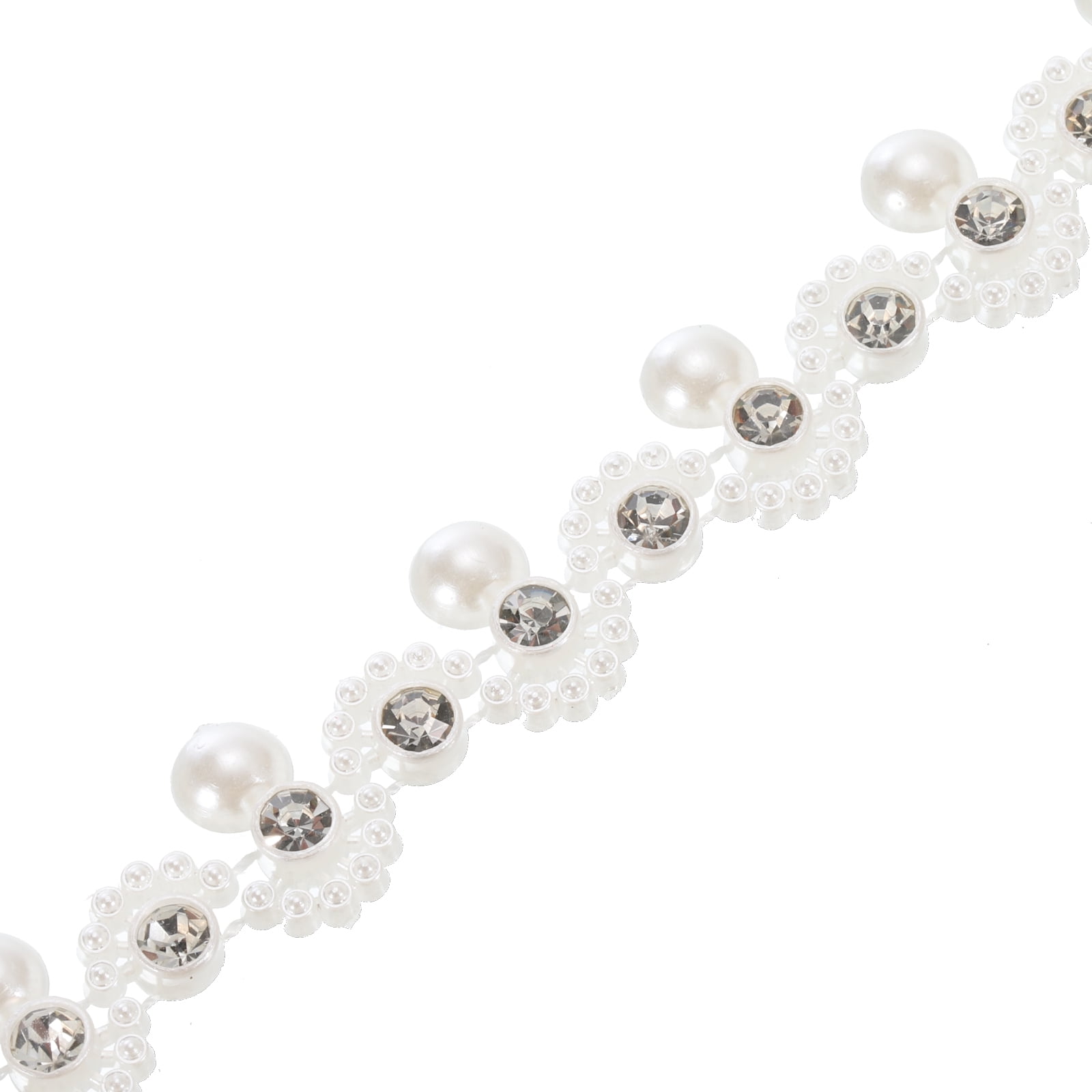 Uxcell 5Yards Pearl Rhinestone Beaded Chain Trim Pearl for Clothing ...