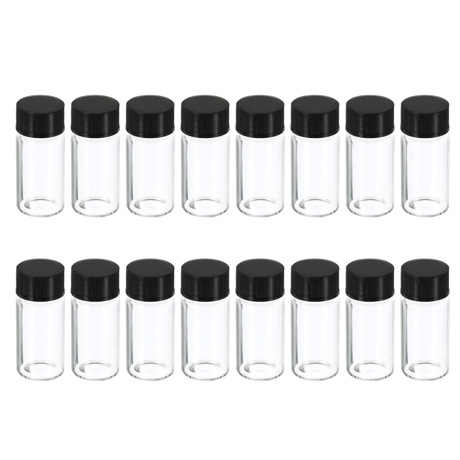 Uxcell 5mL Glass Vials with Screw Caps Liquid Sample Vial Storage ...