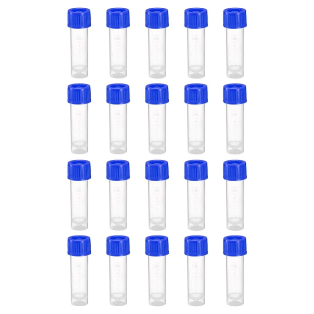 Uxcell 5mL Plastic Test Tubes, 20 Pack Frozen Test Tube Graduated Vial ...