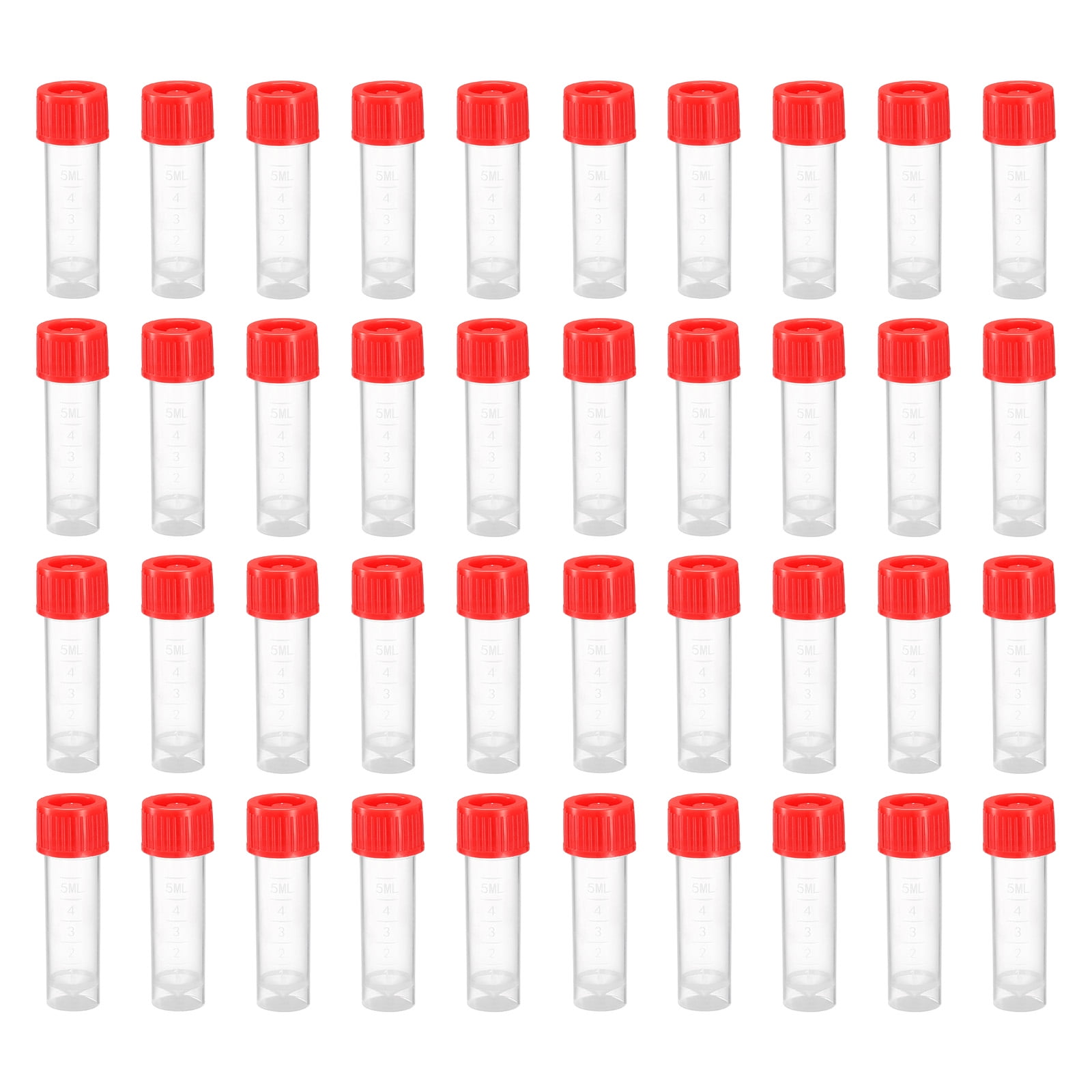 Uxcell 5mL Plastic Test Tubes, 40 Pack Frozen Test Tube Graduated Vial ...