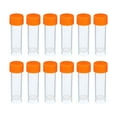 Uxcell 5mL Plastic Test Tubes Frozen Container Storage Screw Cap, Clear ...