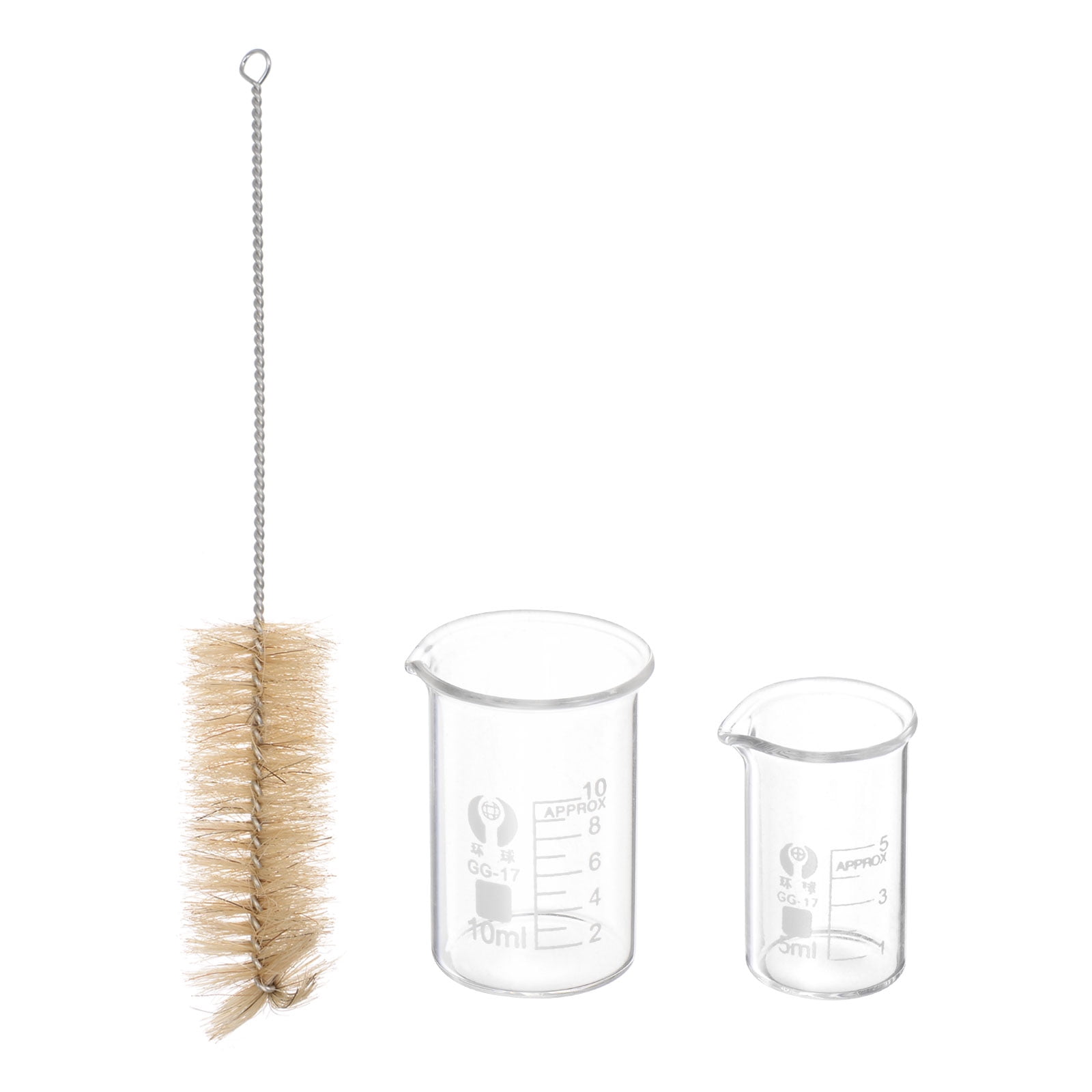 Uxcell 5ml 10ml Low Form Glass Beaker with Brush, 3.3 Borosilicate ...