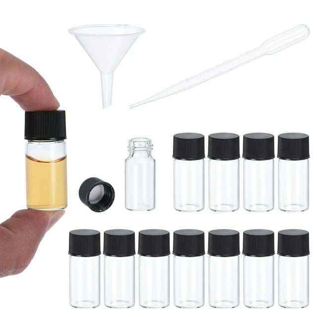 Uxcell 5ml Clear Glass Vials, 100 Pack Sample Vials with Screw Cap ...