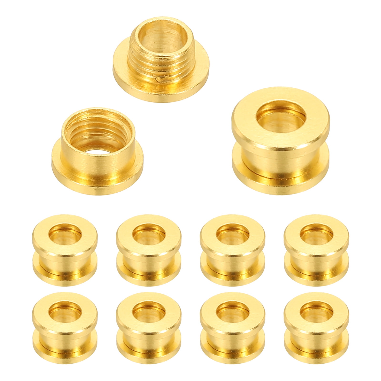 Uxcell 5mm(1/5 inch) Solid Brass Hole Eyelets, 10 Pcs Flat Self Backing ...