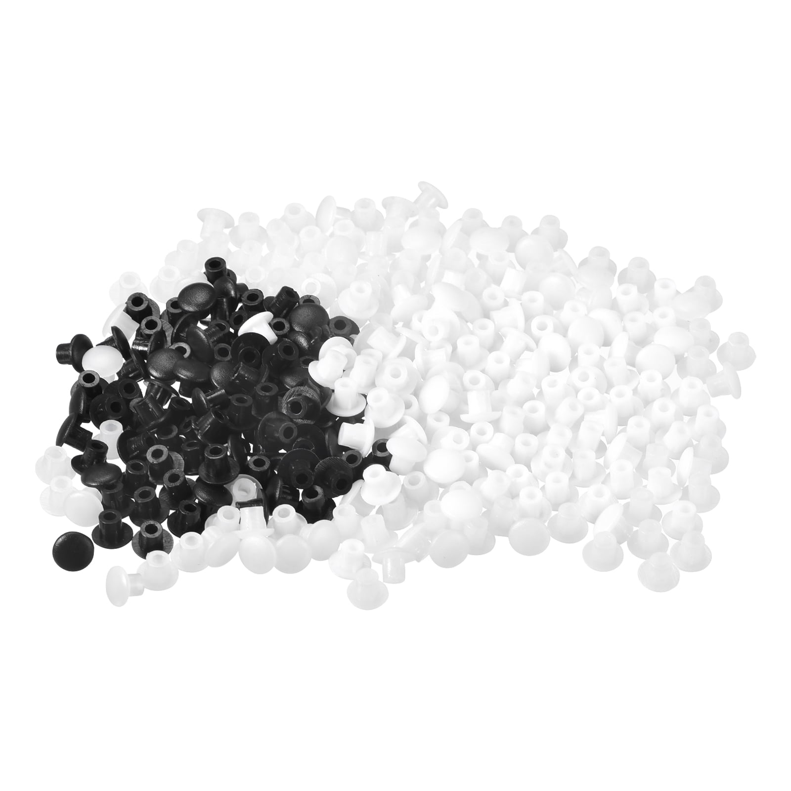 Uxcell 5mm(3/16") Dia PP Screw Hole Plugs for Furniture Cupboard, Black ...