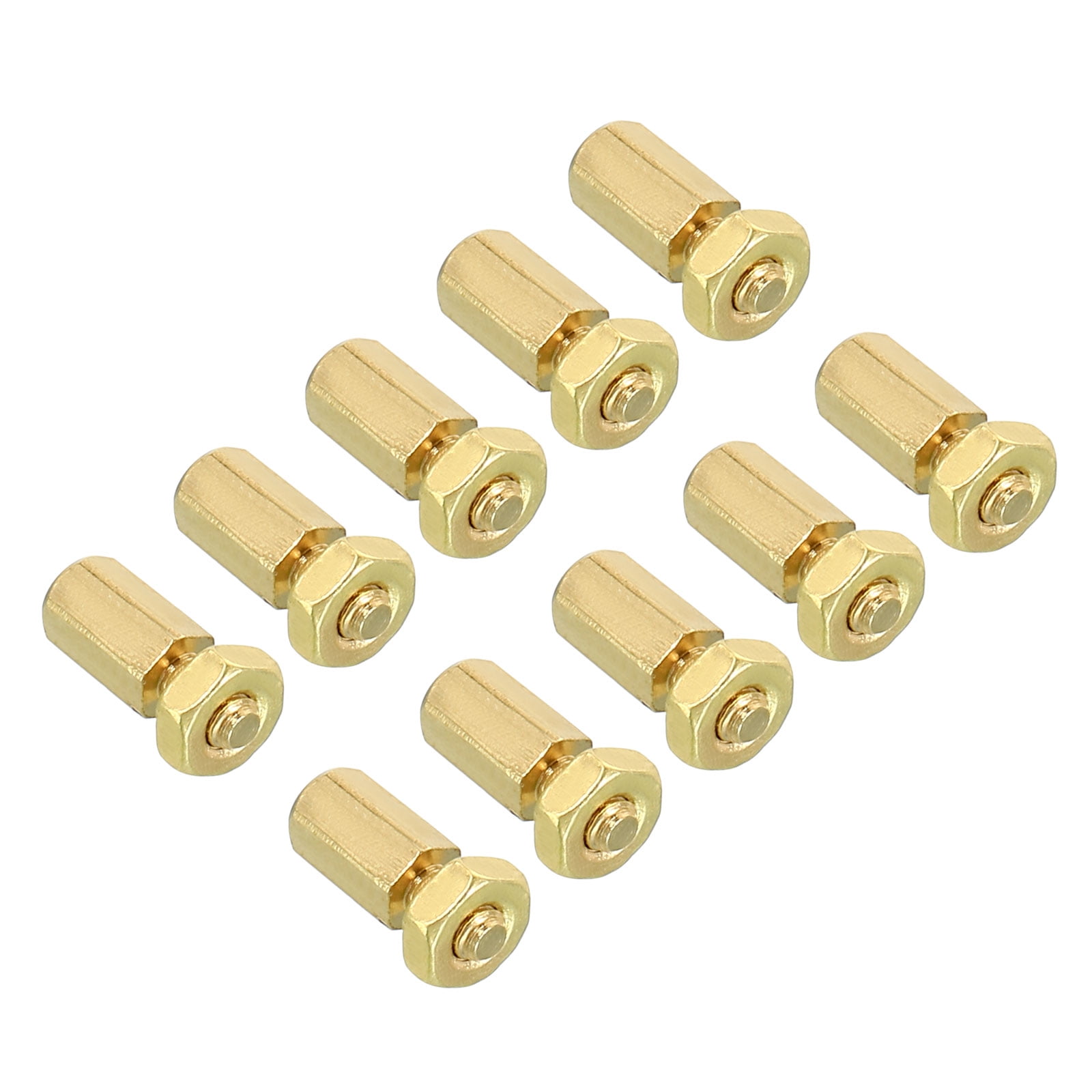 Uxcell 5mm+3mm M2 Standoff Screws 40 Pack Brass Hex Standoffs Nuts Gold ...