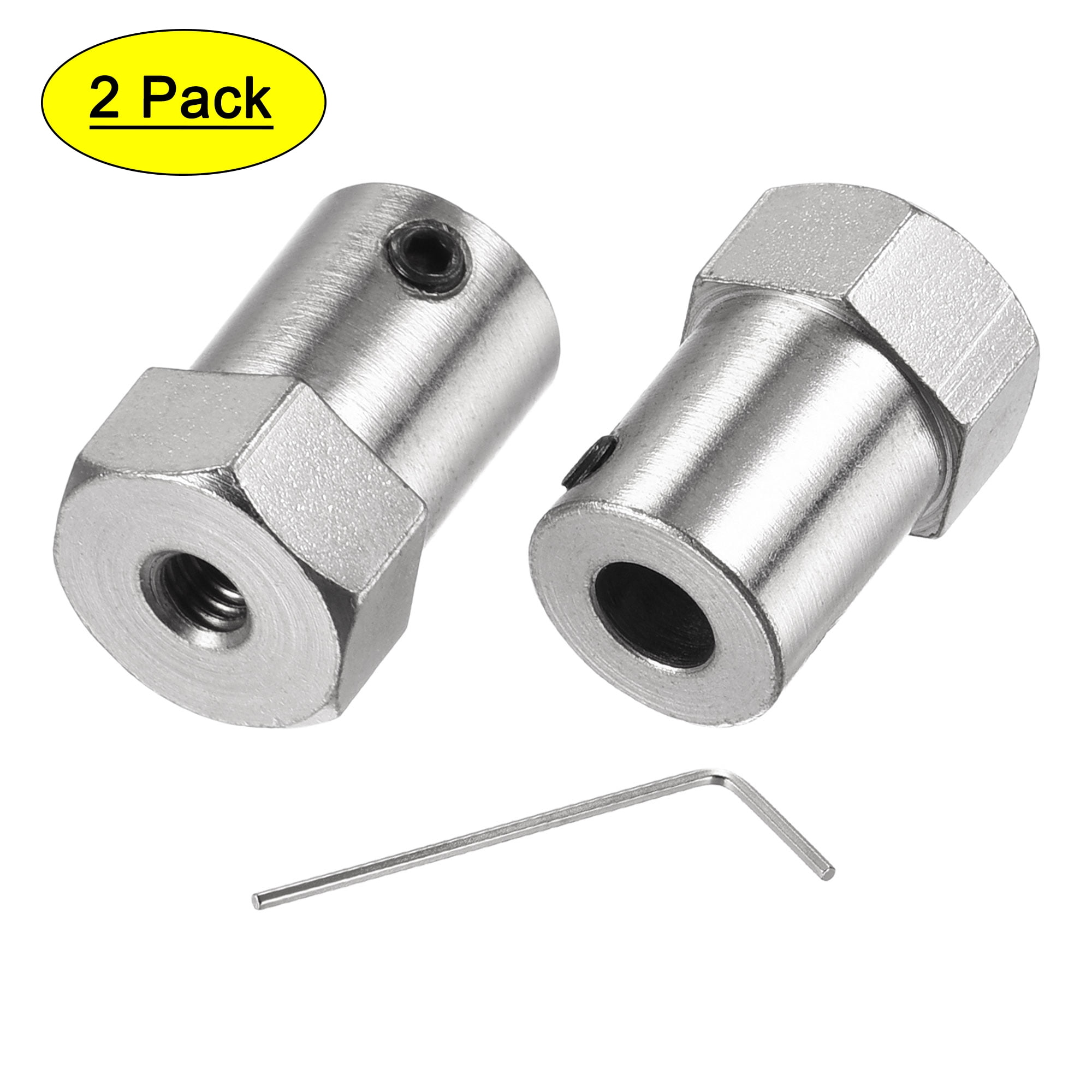 Uxcell 5mm Bore 18mm Length Hexagon Coupler, Coupling Shaft Iron ...