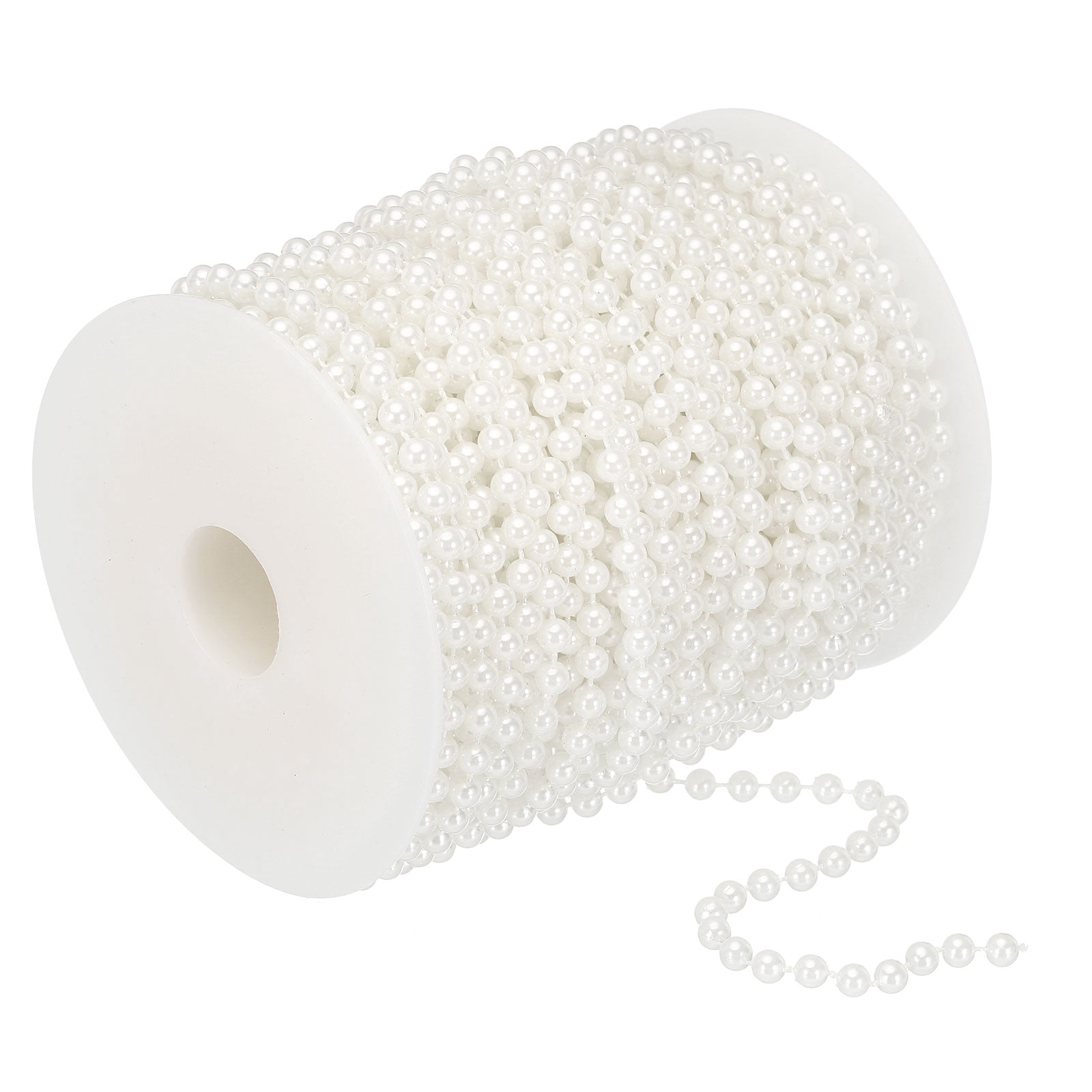 Uxcell 5mm Faux Pearl Beads Garland, 98.4 Ft Pearl String Chain Pearl ...