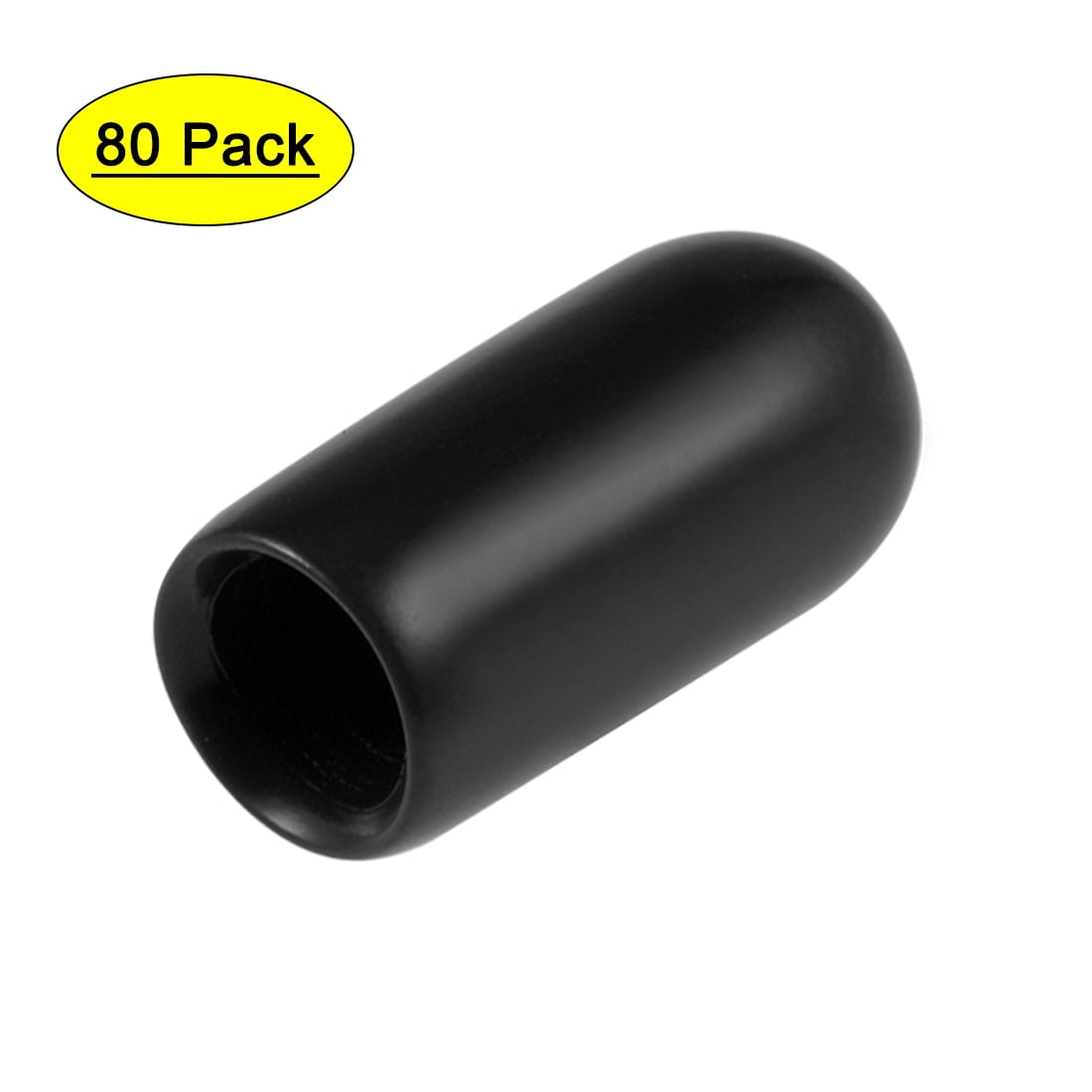 Uxcell 5mm ID Black Screw Thread Protectors Vinyl End Caps 80 Pack ...