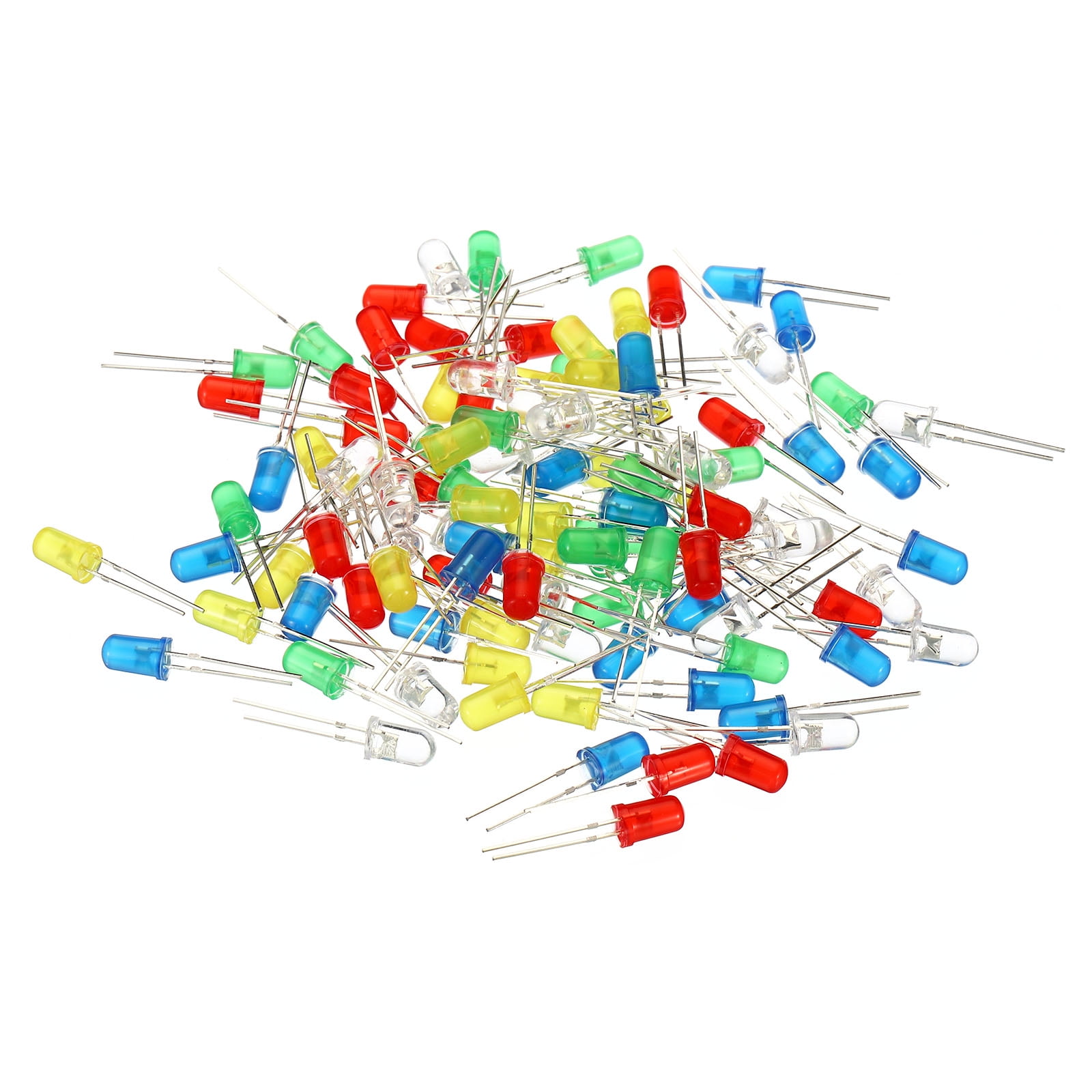 Uxcell 5mm Light Emitting Diodes, LED Diodes, 5 Colors, 100 Pack ...