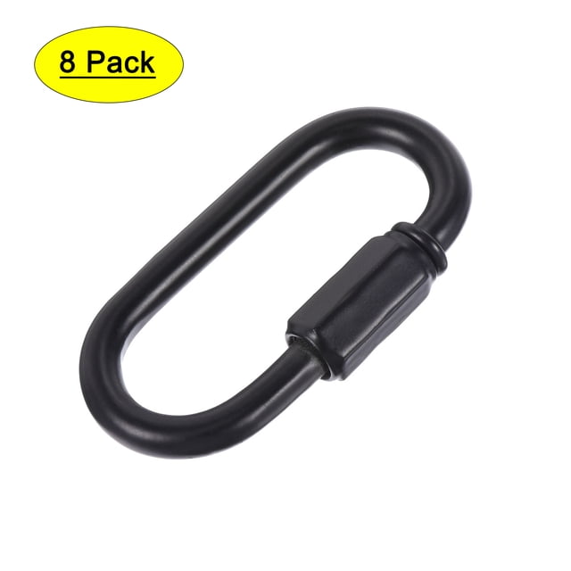 Uxcell 5mm Oval Shape Quick Link Screw Lock Chain Connector Black 8 ...