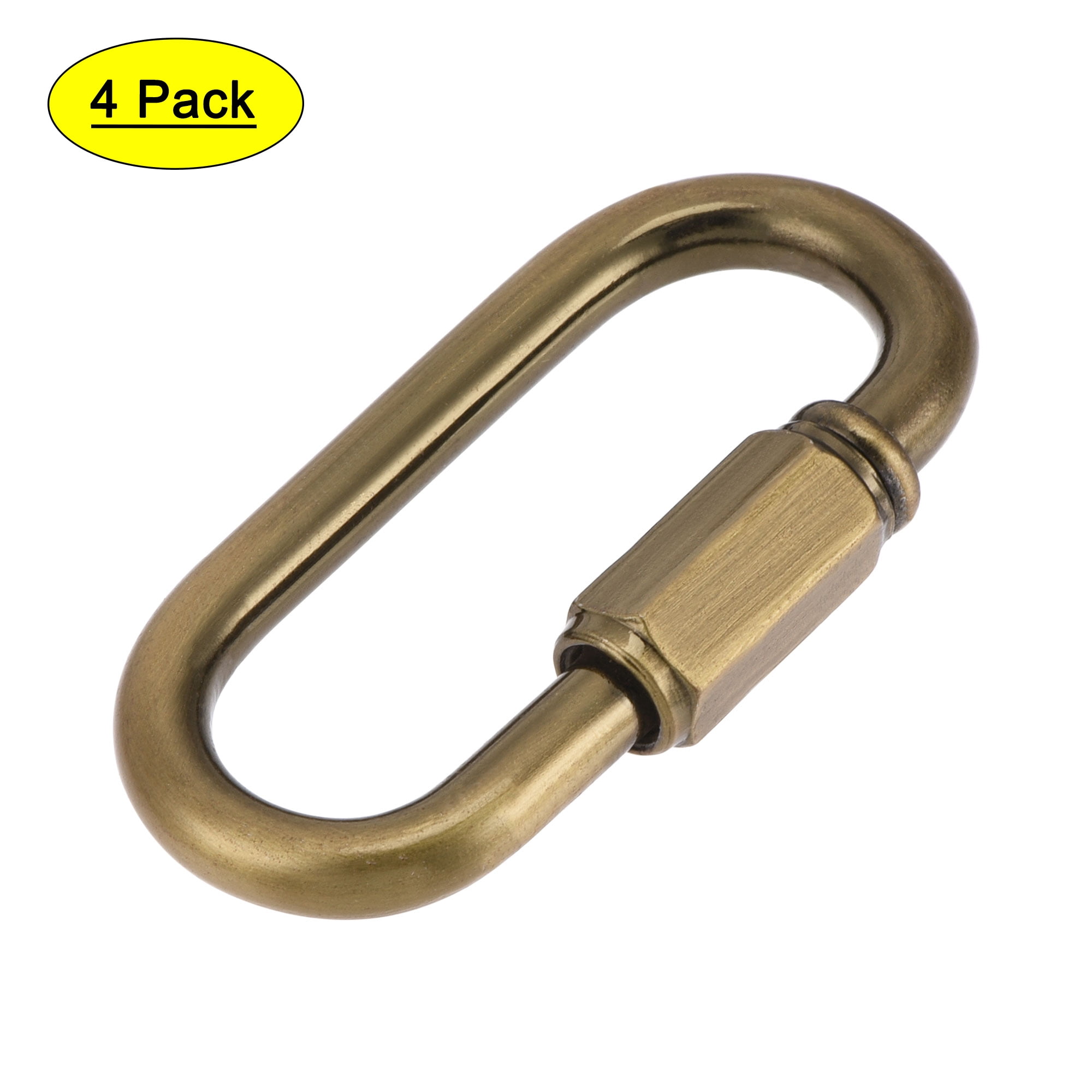 Uxcell 5mm Oval Shape Quick Link Screw Lock Chain Connector Gold Bronze ...