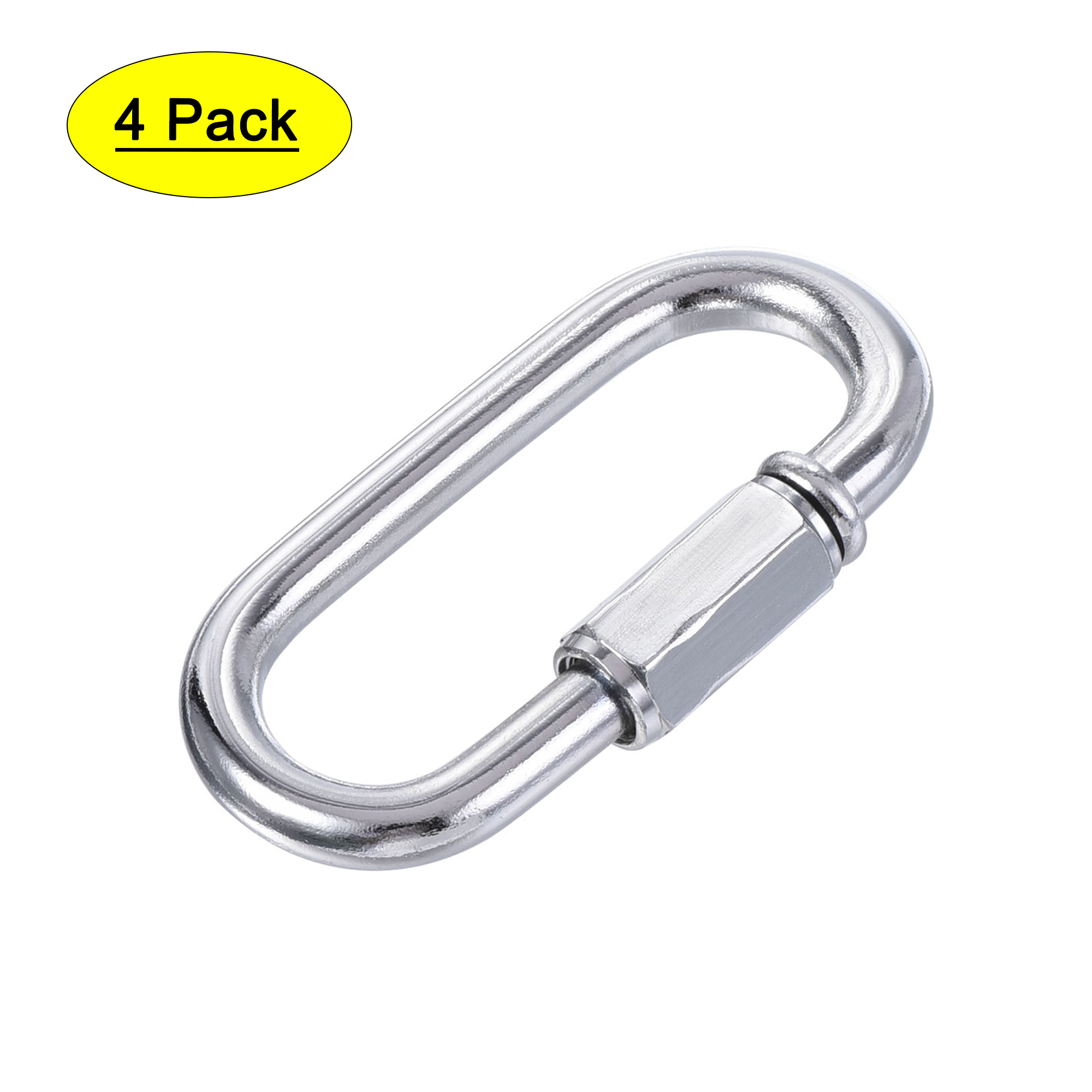 Uxcell 5mm Oval Shape Quick Link Screw Lock Chain Connector Silver Tone ...