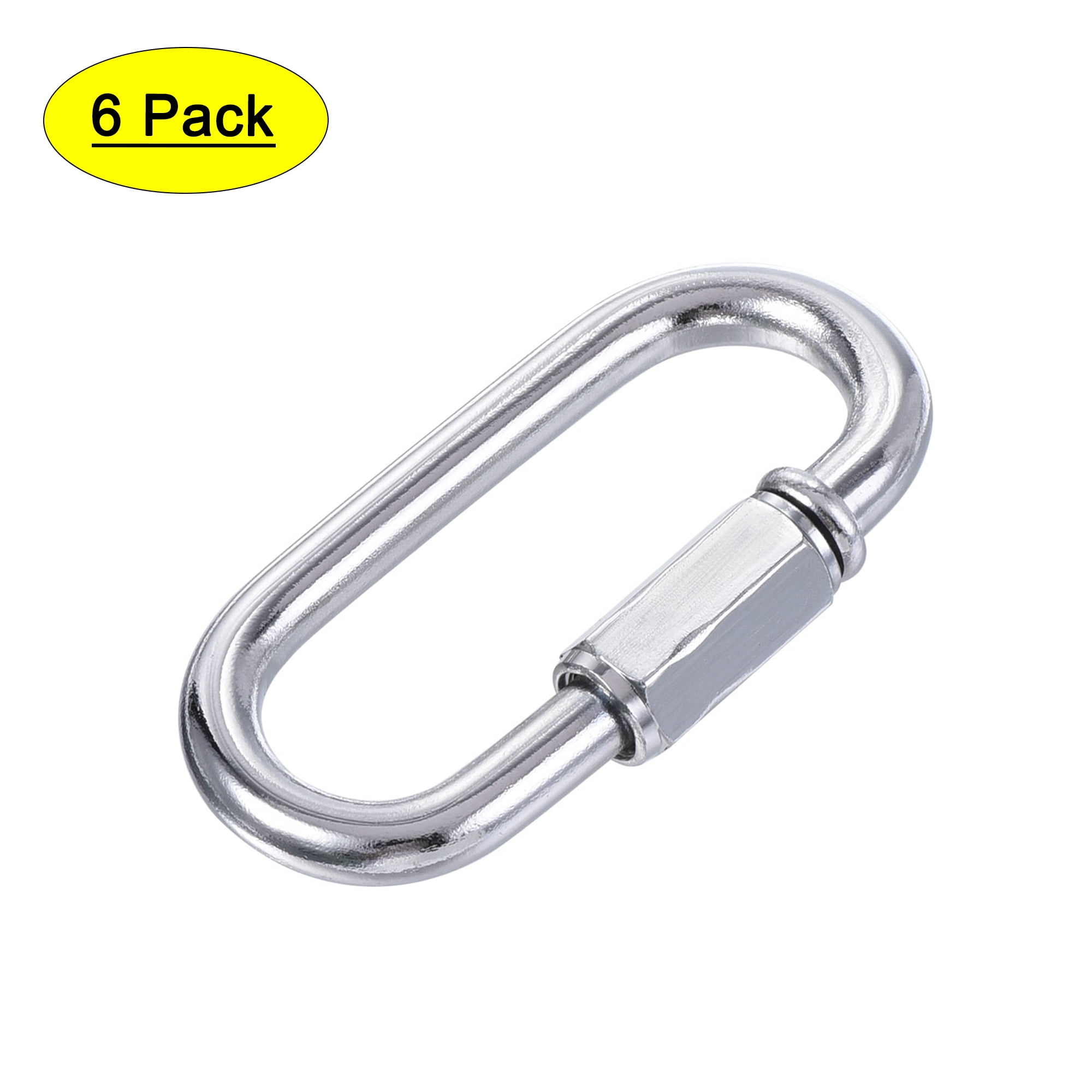 Uxcell 5mm Oval Shape Quick Link Screw Lock Chain Connector Silver Tone ...