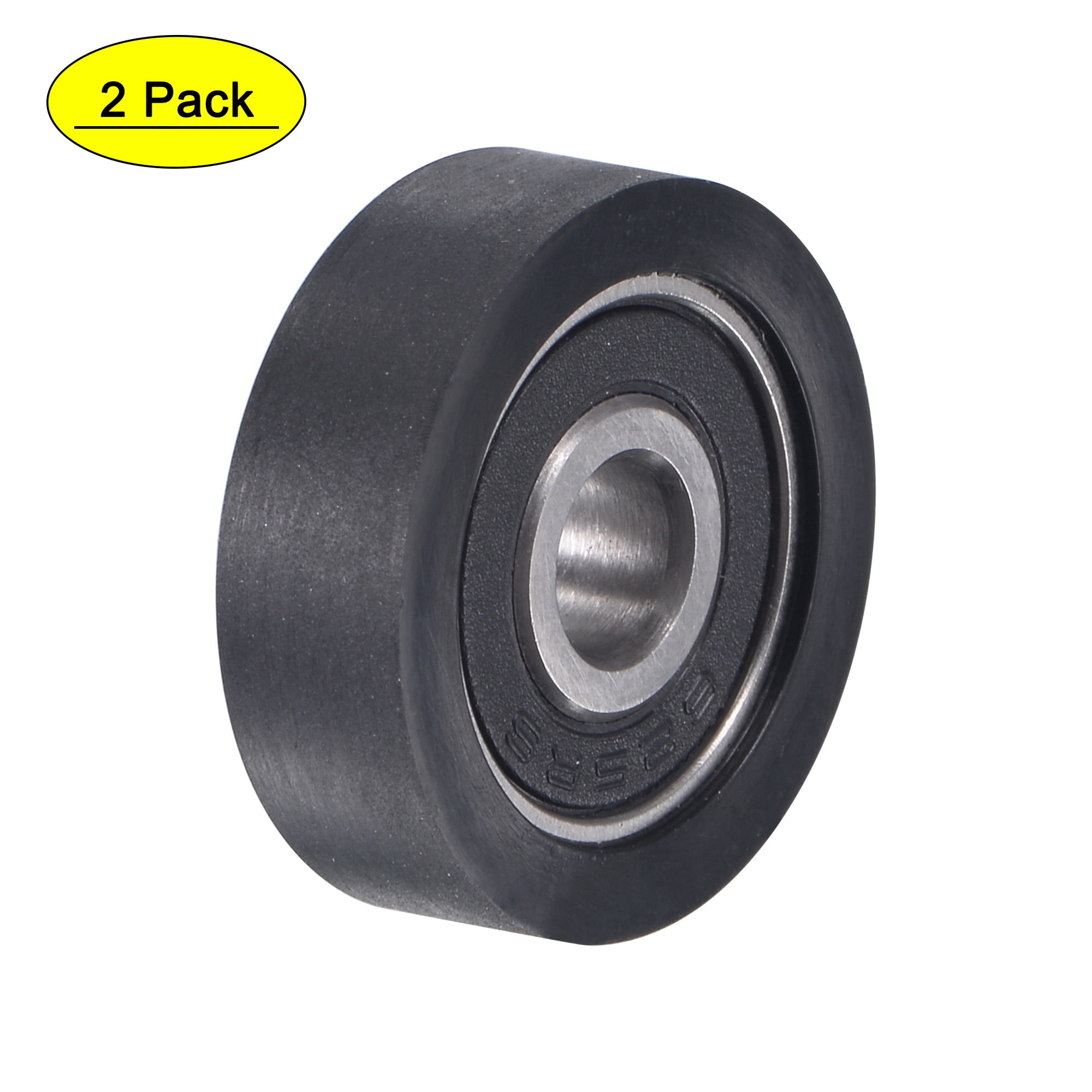 Uxcell 5mm Shaft Hole 20mm Dia PU Coated Flat Groove Guide Pulley Wheel ...